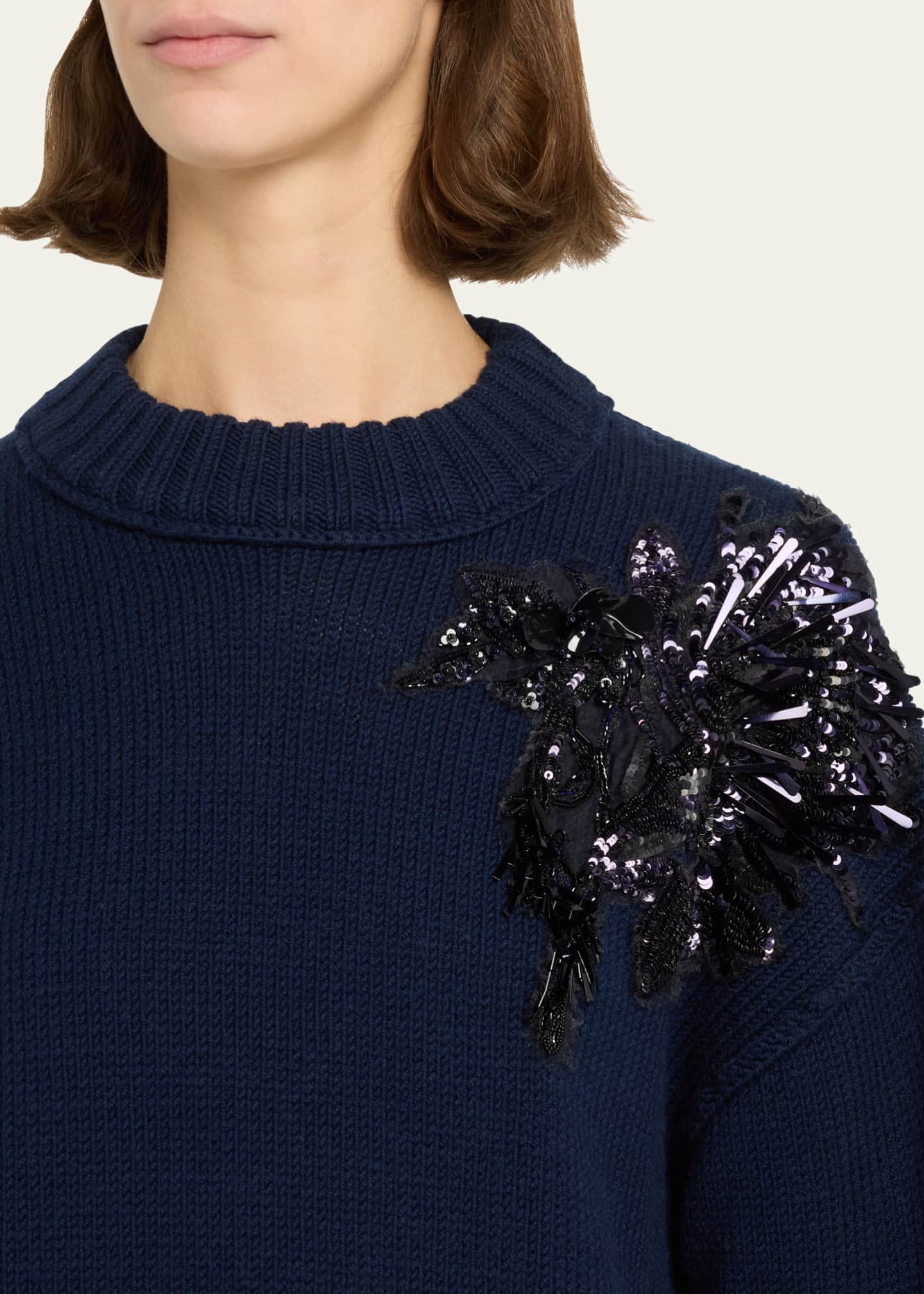 Jason Wu Collection Pincushion Embellished Wool Sweater - Bergdorf Goodman