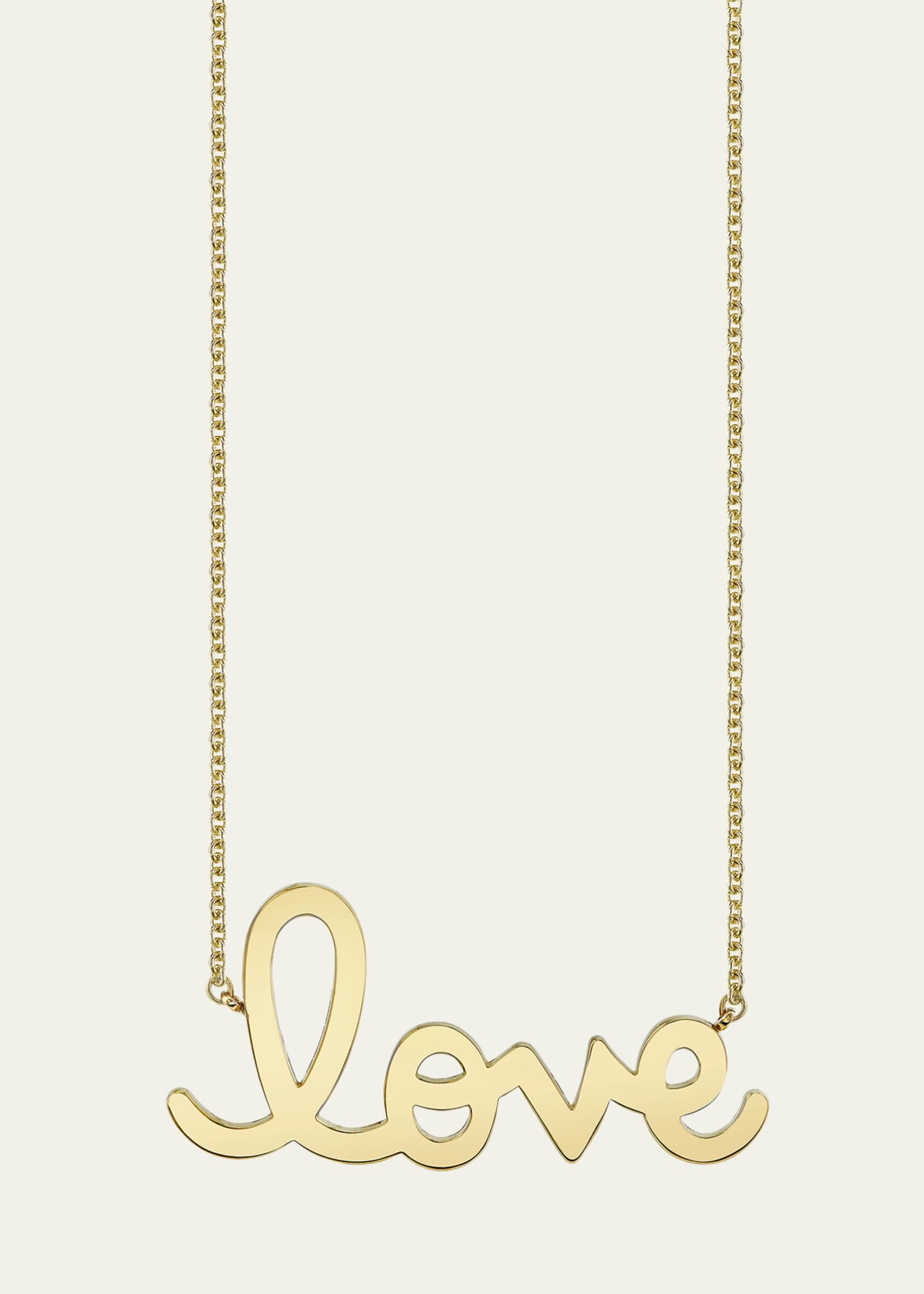 Sydney Evan Pure Gold Big Love Script Necklace - Bergdorf Goodman