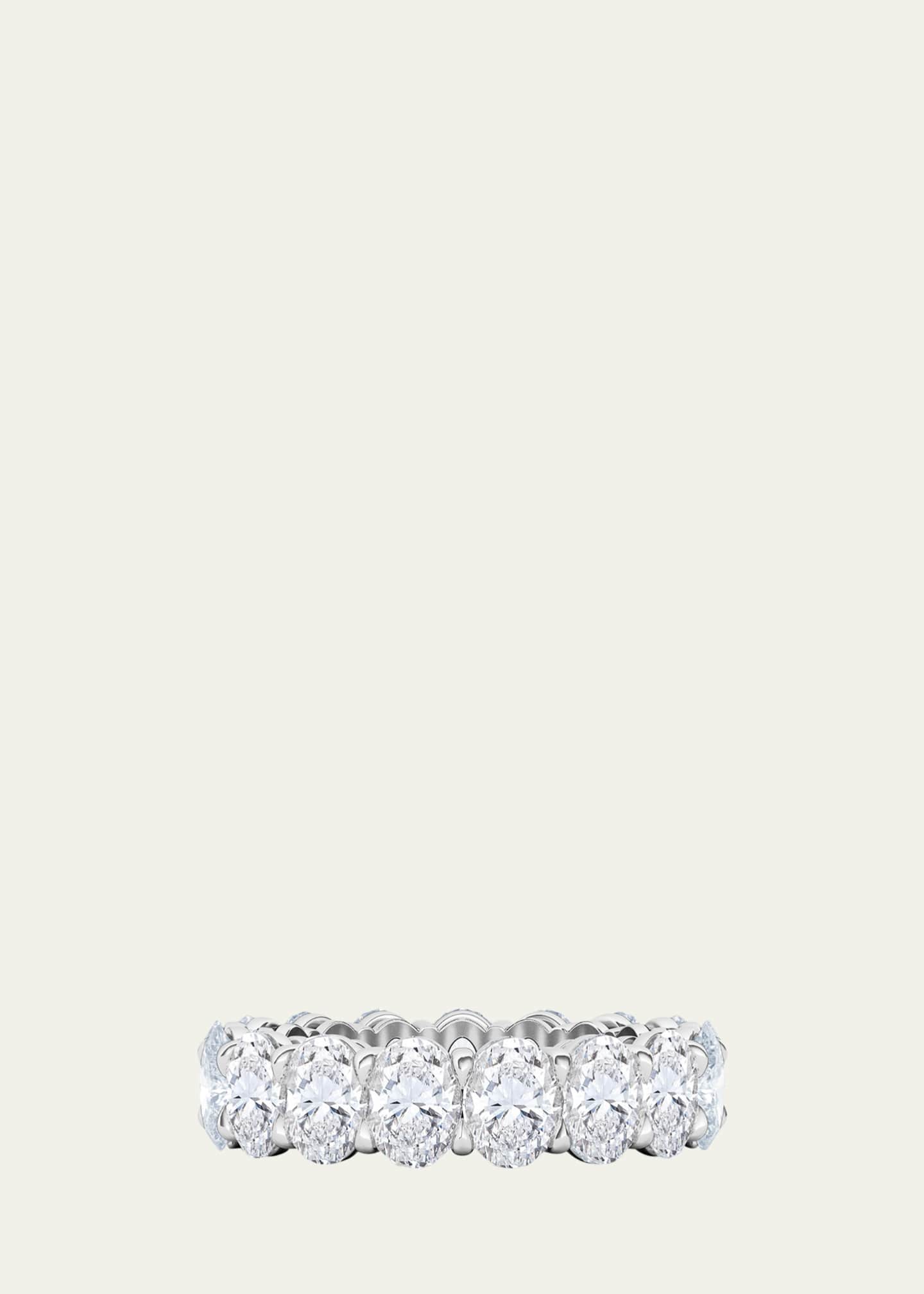 HauteCarat 18K Oval Cut Lab Grown Diamond Eternity Band, 6.0tcw ...