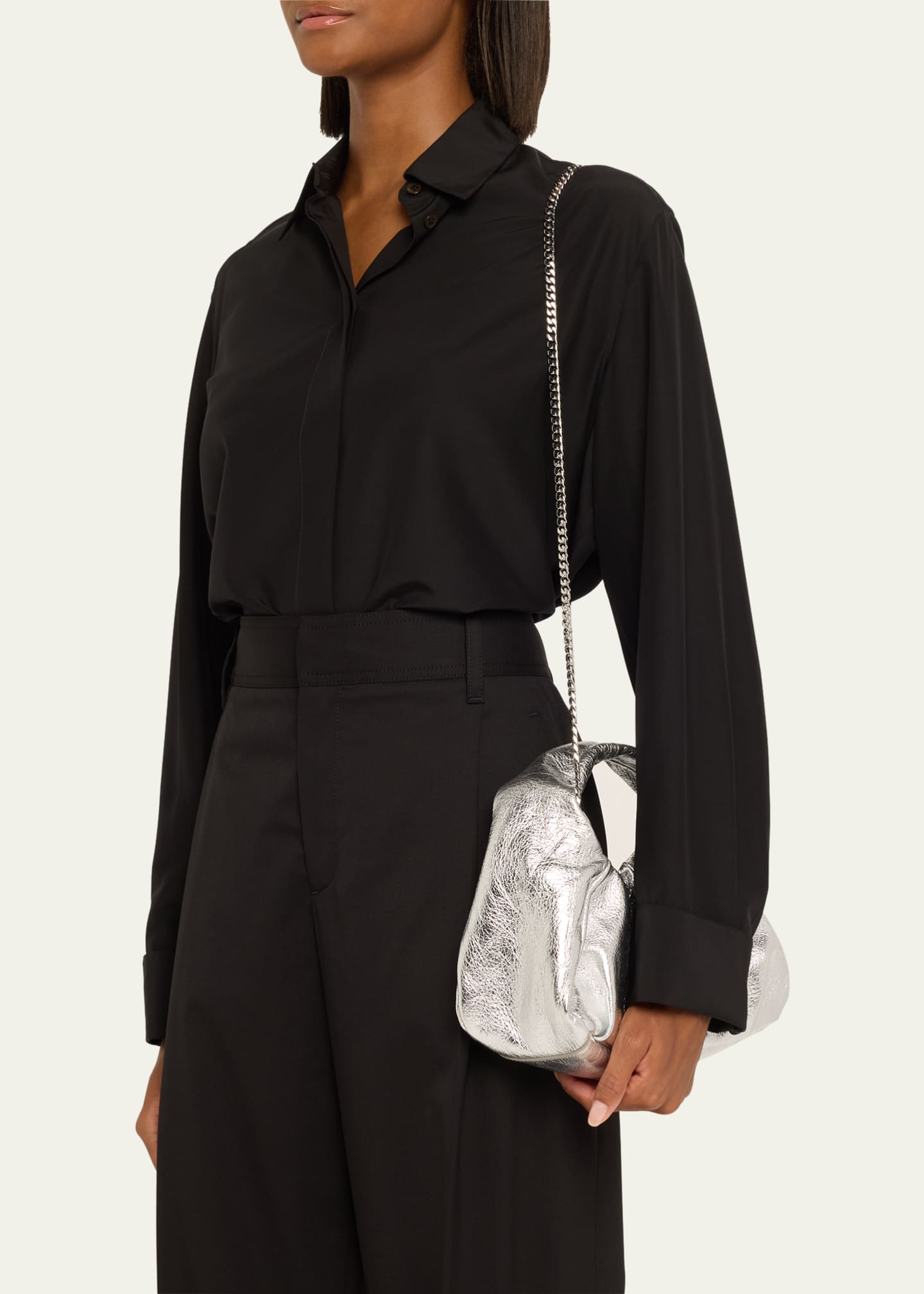 Stuart Weitzman The Moda Mini Metallic Leather Hobo Bag - Bergdorf Goodman