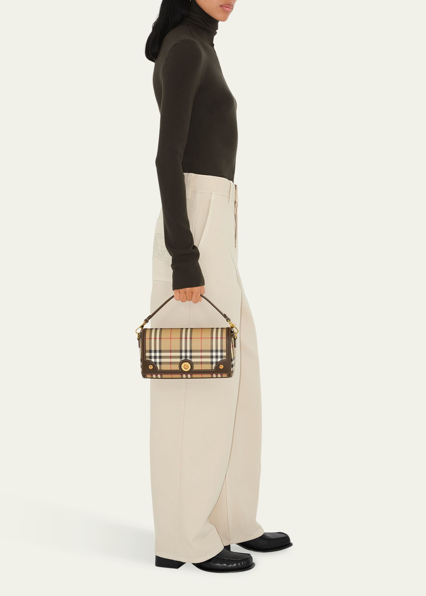 Burberry Note Small Check Top-Handle Bag - Bergdorf Goodman