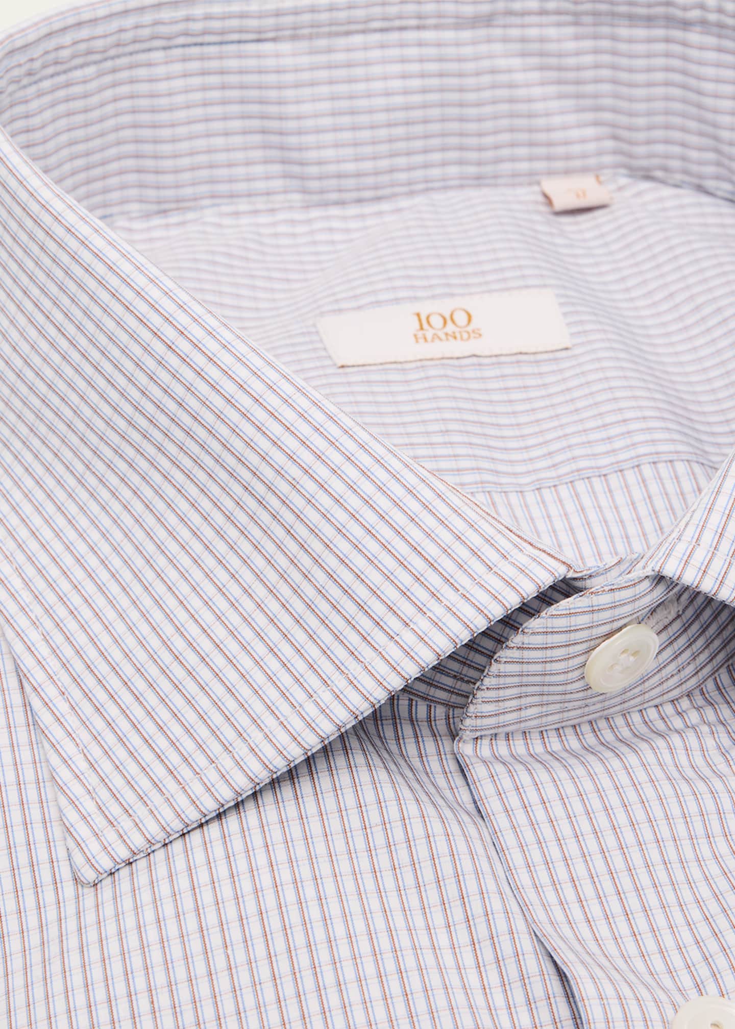 100Hands Men's Cotton Micro-Check Dress Shirt - Bergdorf Goodman
