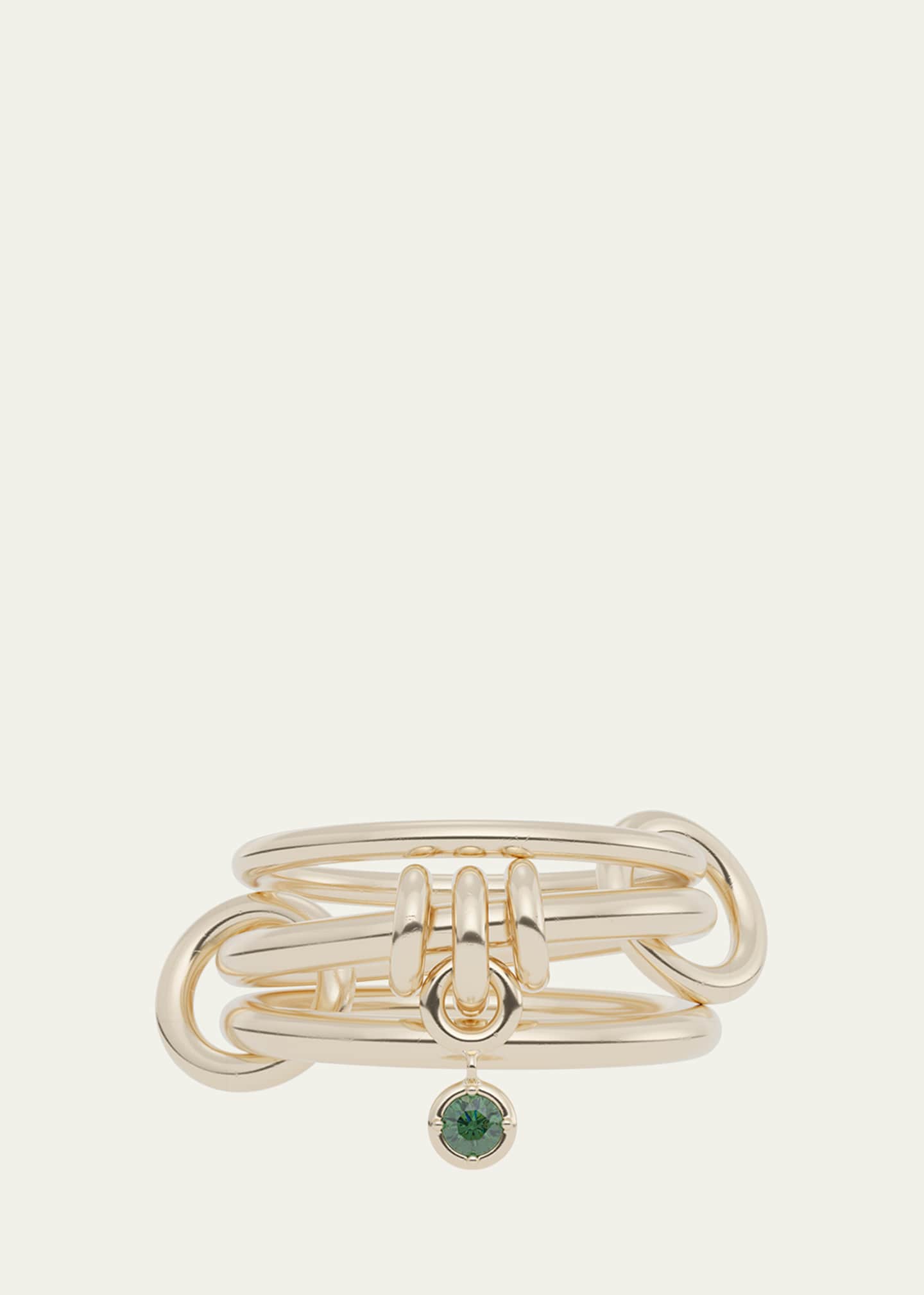 Spinelli Kilcollin Piera 3-Band 18K Yellow Gold Ring with Bezel-Set ...