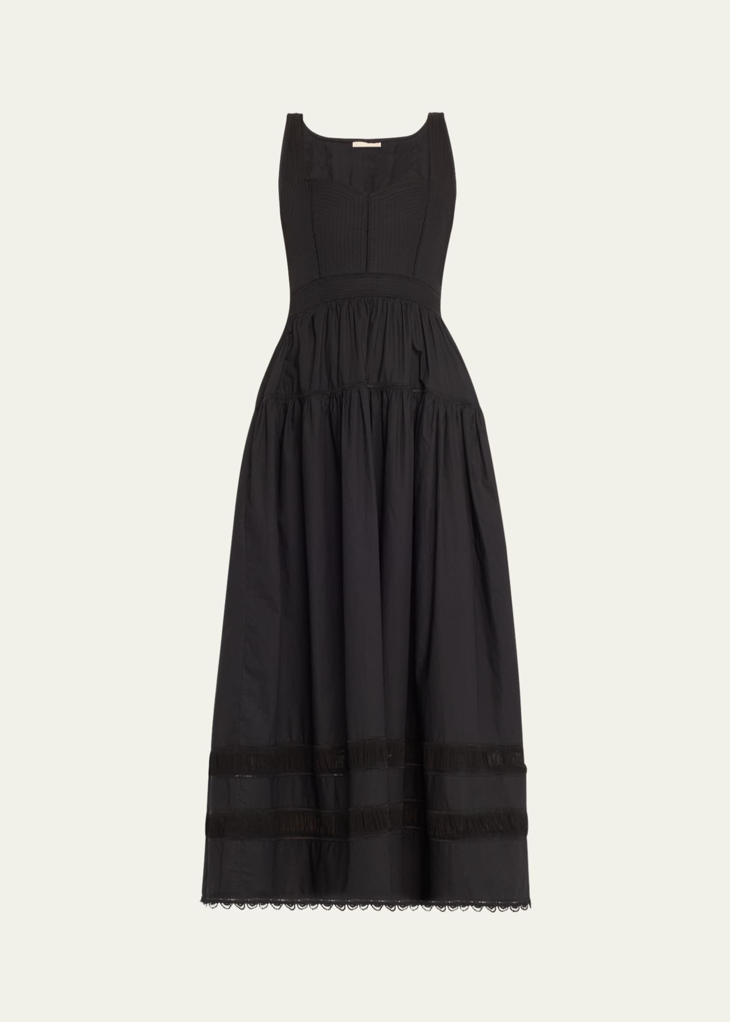 Ulla Johnson Isadora Ruched Lace-Inset Sweetheart Maxi Dress - Bergdorf ...