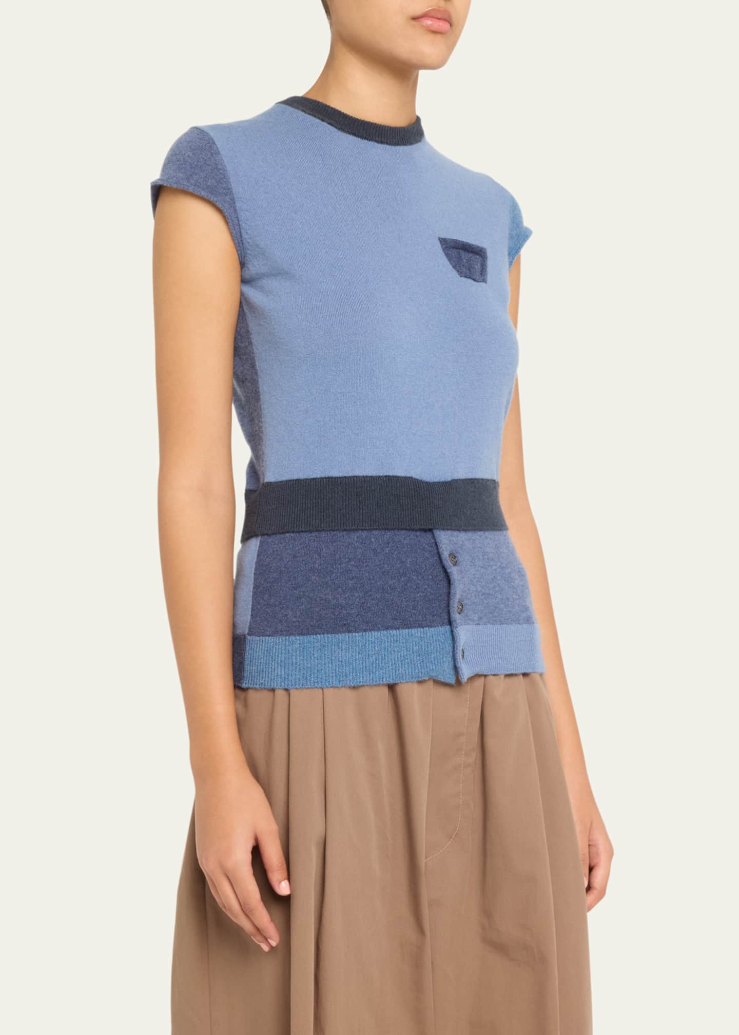 MERYLL ROGGE Colorblock Layered Cashmere Sweater - Bergdorf Goodman