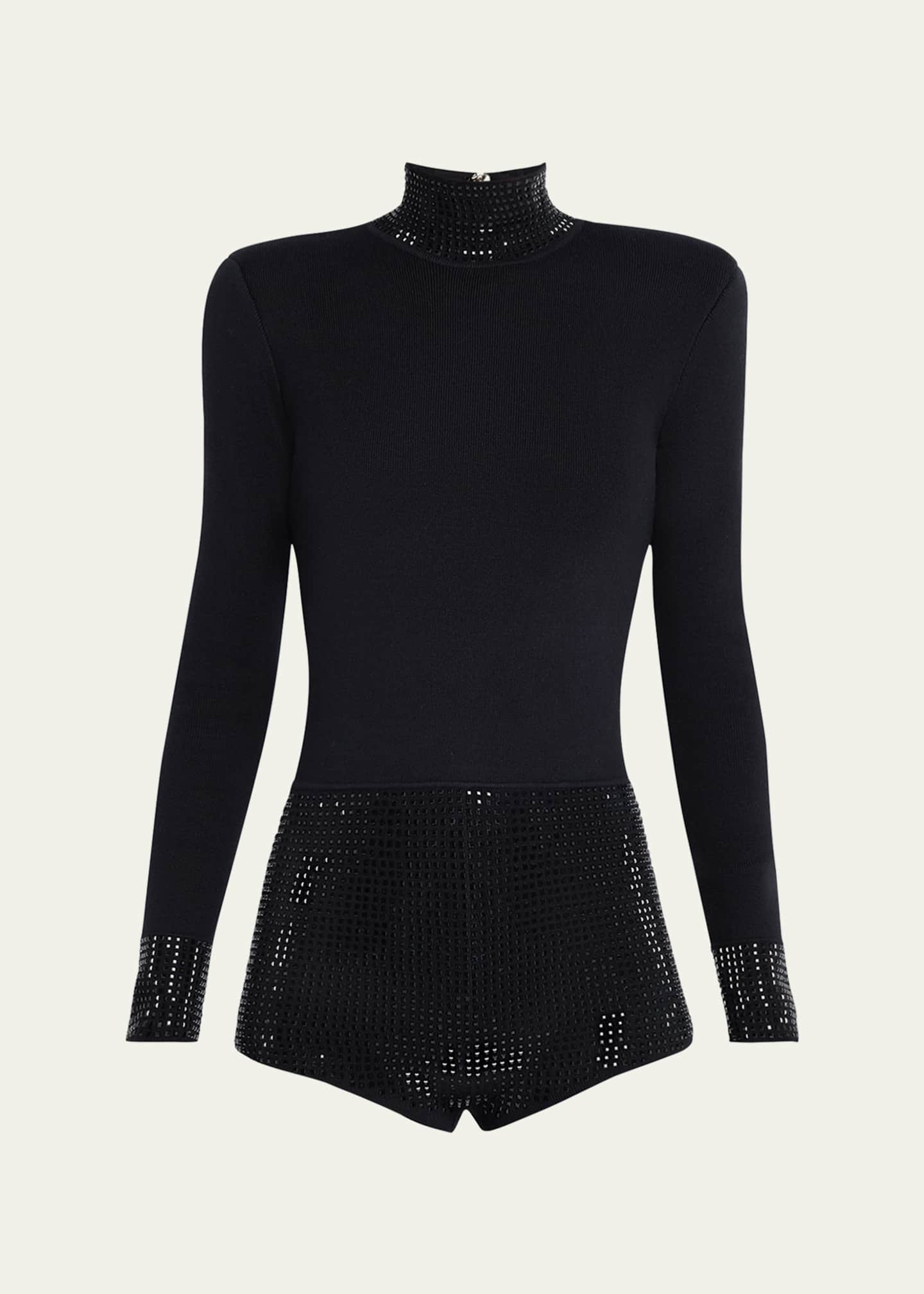 Retrofete Bethanie Rhinestone Turtleneck Romper - Bergdorf Goodman
