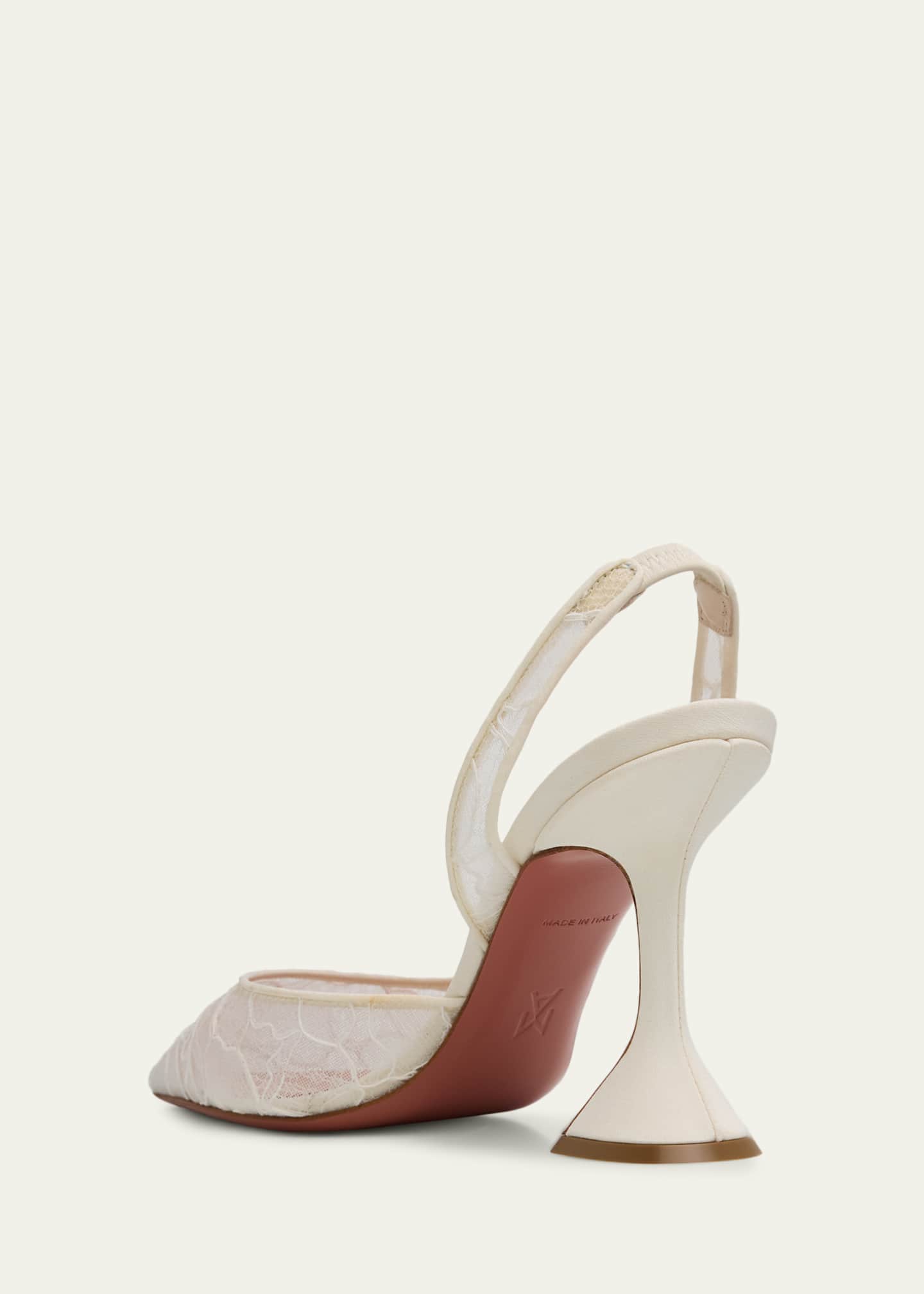Amina Muaddi Holli Lace Slingback Pumps - Bergdorf Goodman