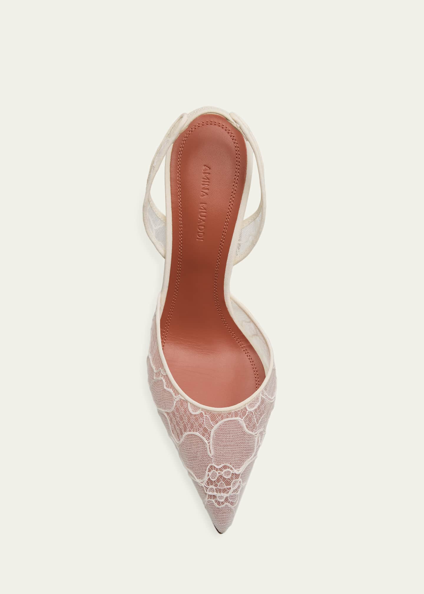 Amina Muaddi Holli Lace Slingback Pumps - Bergdorf Goodman