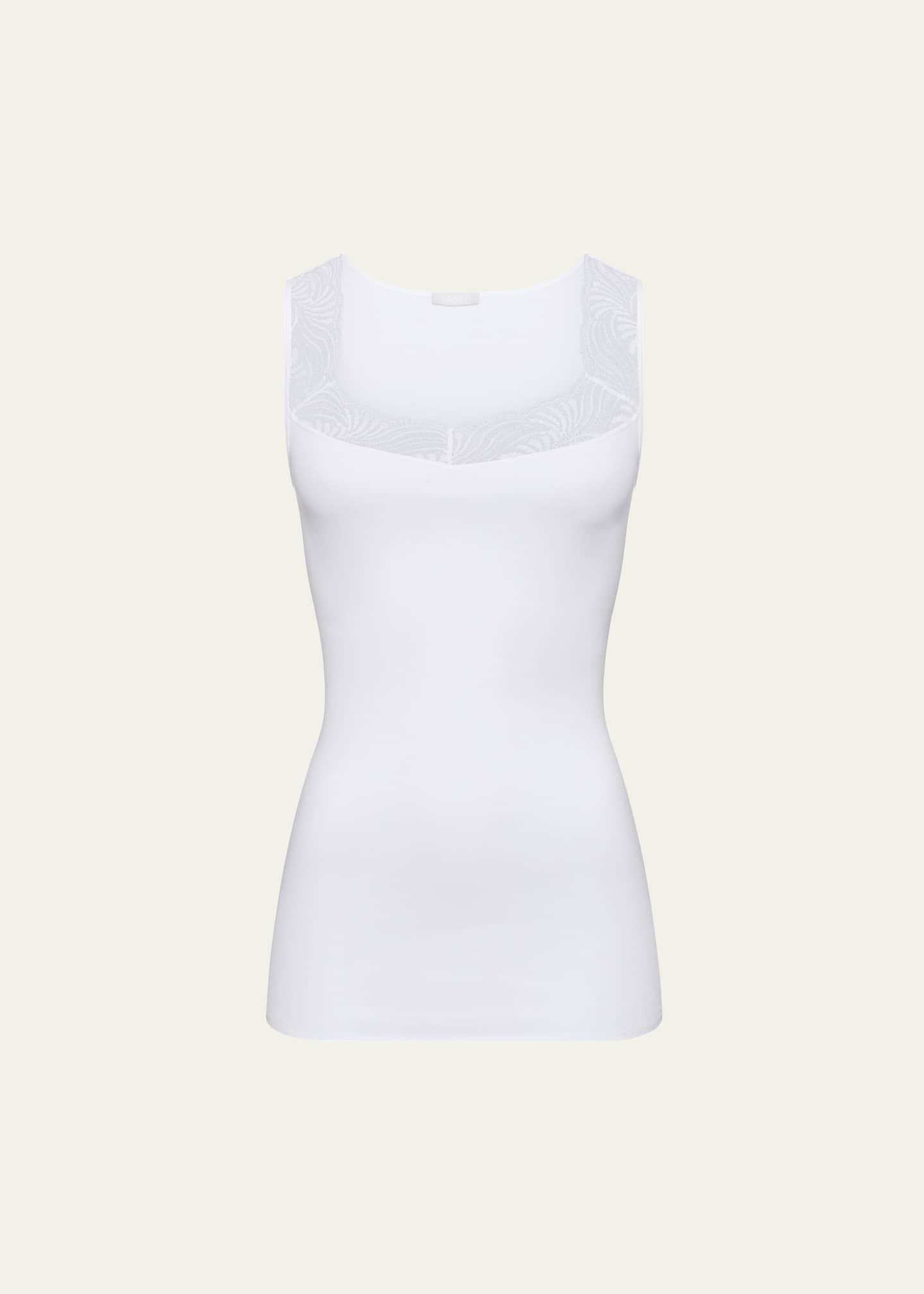 Hanro Cotton Delight Lace-Trim Tank Top - Bergdorf Goodman