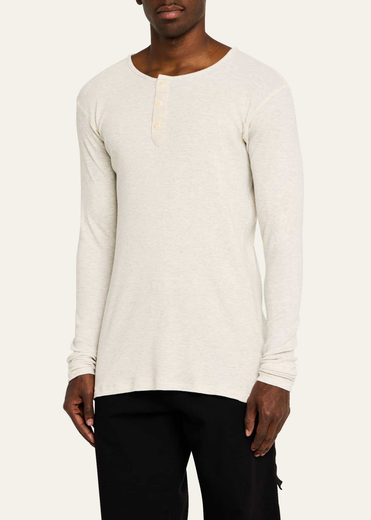 Greg Lauren Men's Cotton Henley Shirt - Bergdorf Goodman