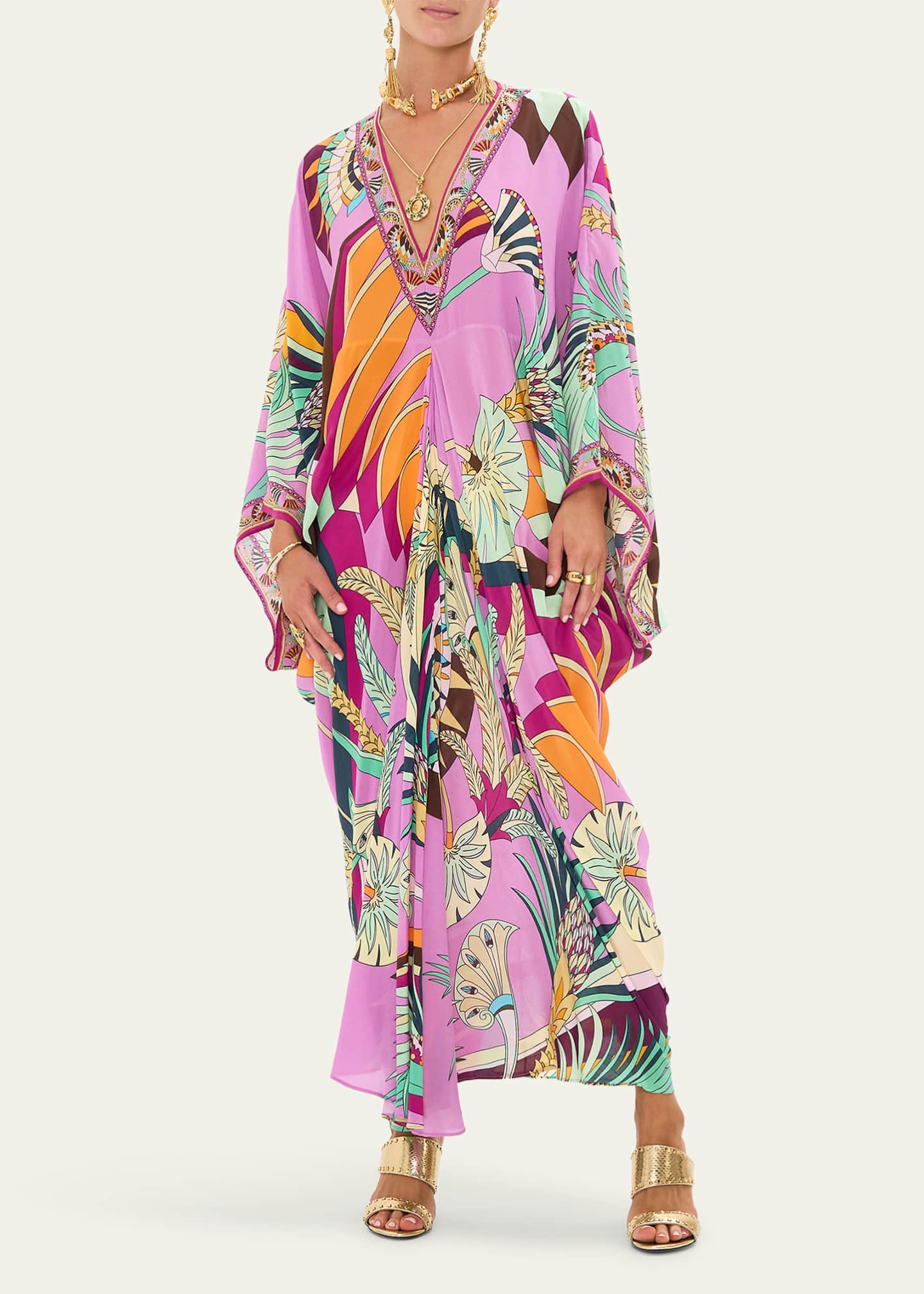 Camilla Giza Goddess T-Shape Maxi Kaftan Coverup - Bergdorf Goodman