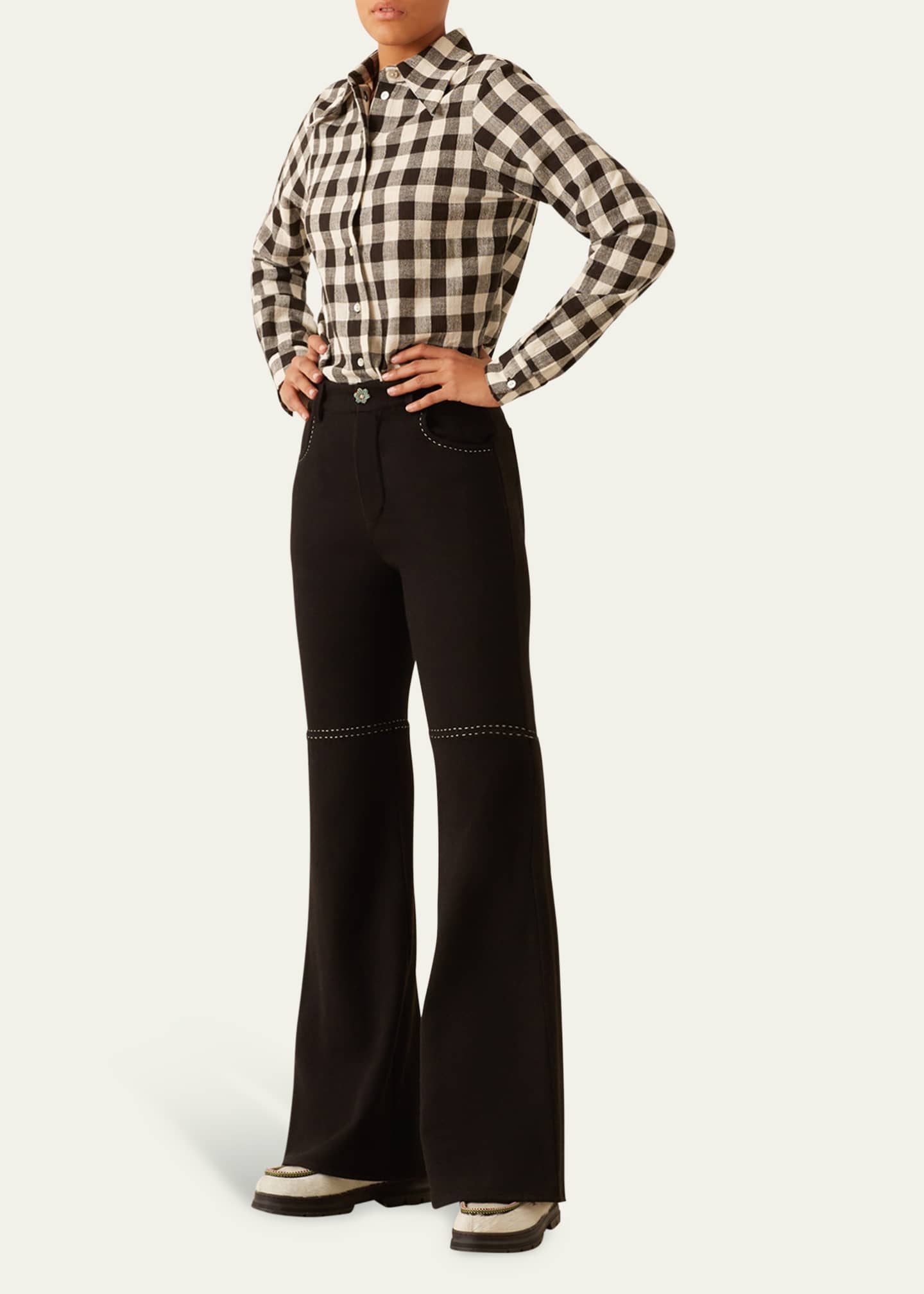 Alix of Bohemia Bunny High-Rise Flare Wool Pants - Bergdorf Goodman