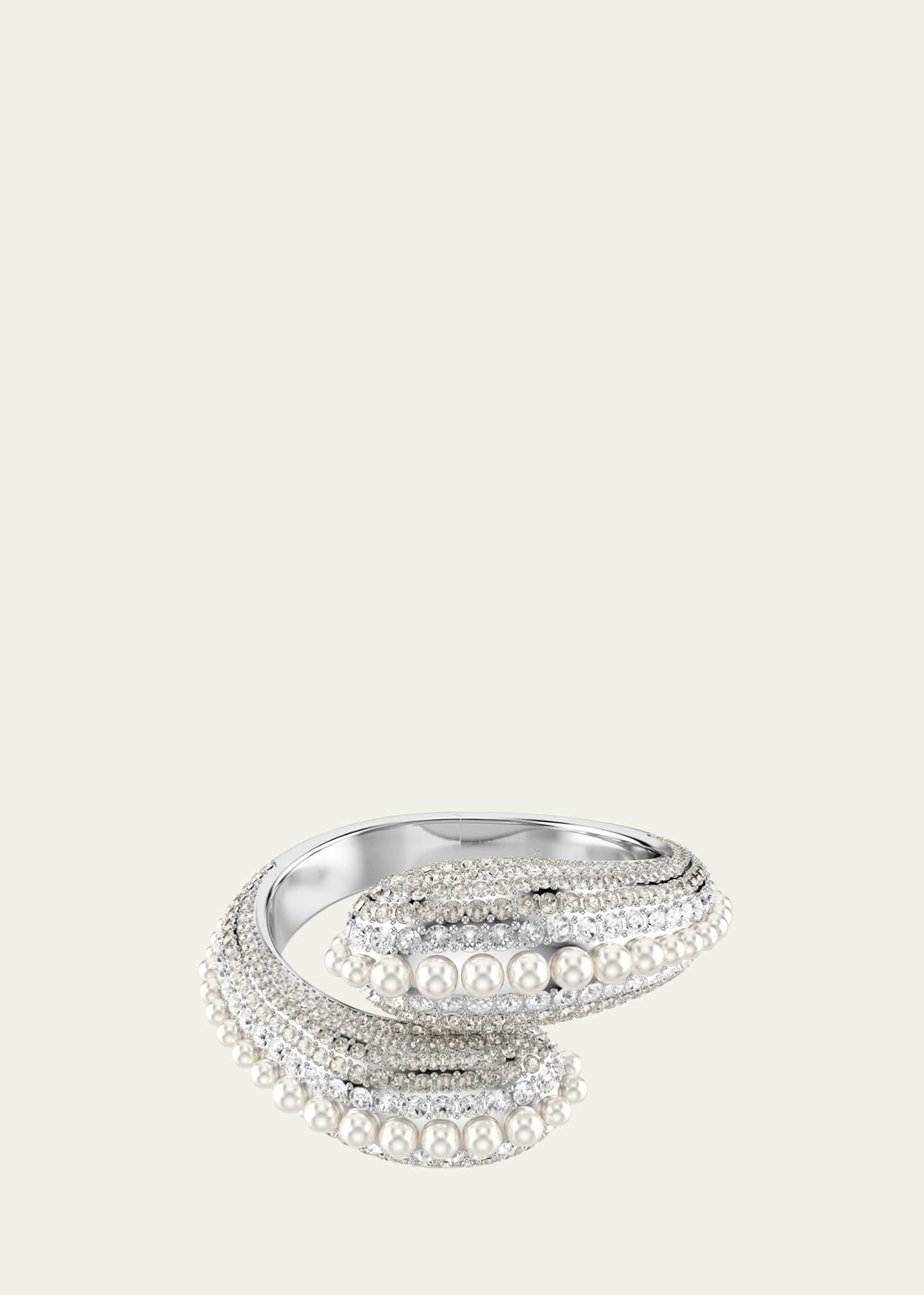 SWAROVSKI Sublima Wide Crystal Pearl Cuff - Bergdorf Goodman