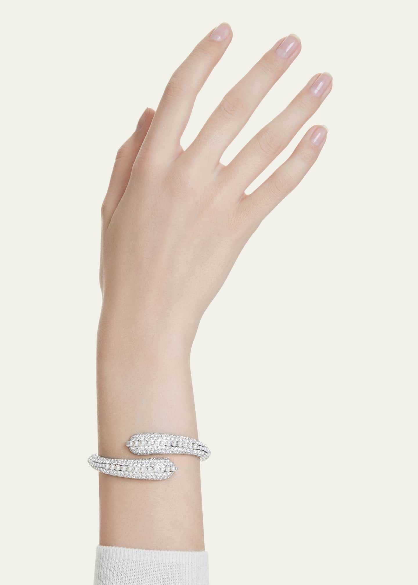 SWAROVSKI Sublima Crystal Pearl Round Cut Cuff - Bergdorf Goodman