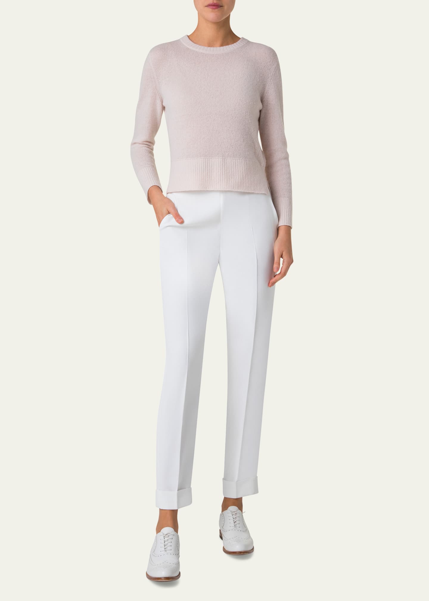 Akris Fitted Cashmere Silk Sweater - Bergdorf Goodman Akris Fitted Cashmere Silk Sweater - Bergdorf Goodman