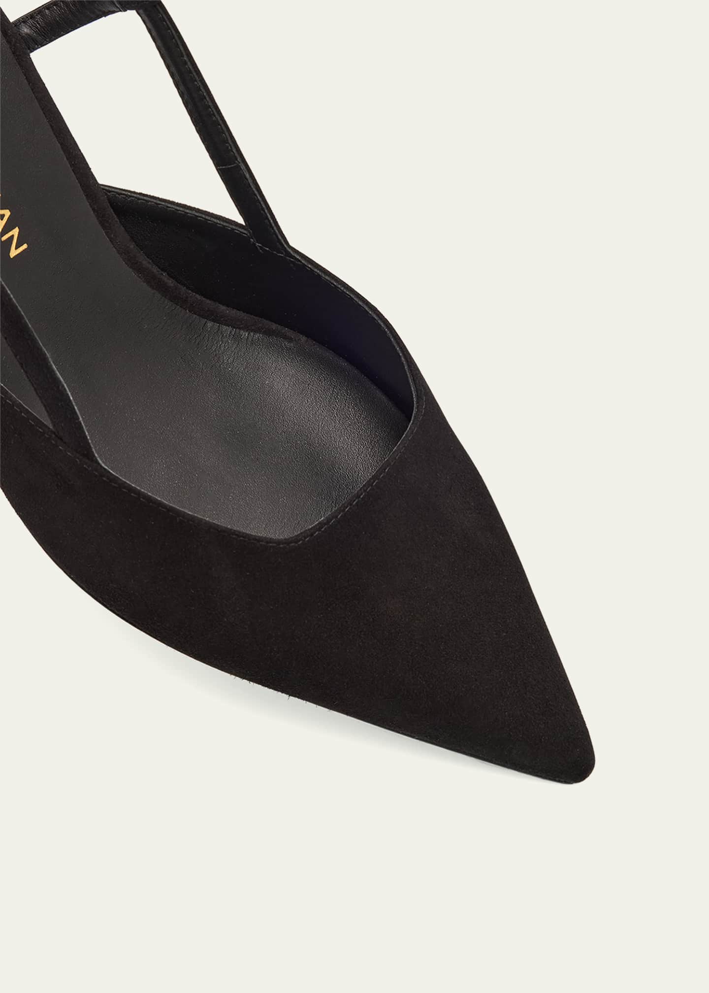 Stuart Weitzman Vinnie Suede Kitten Slingback Pumps - Bergdorf Goodman