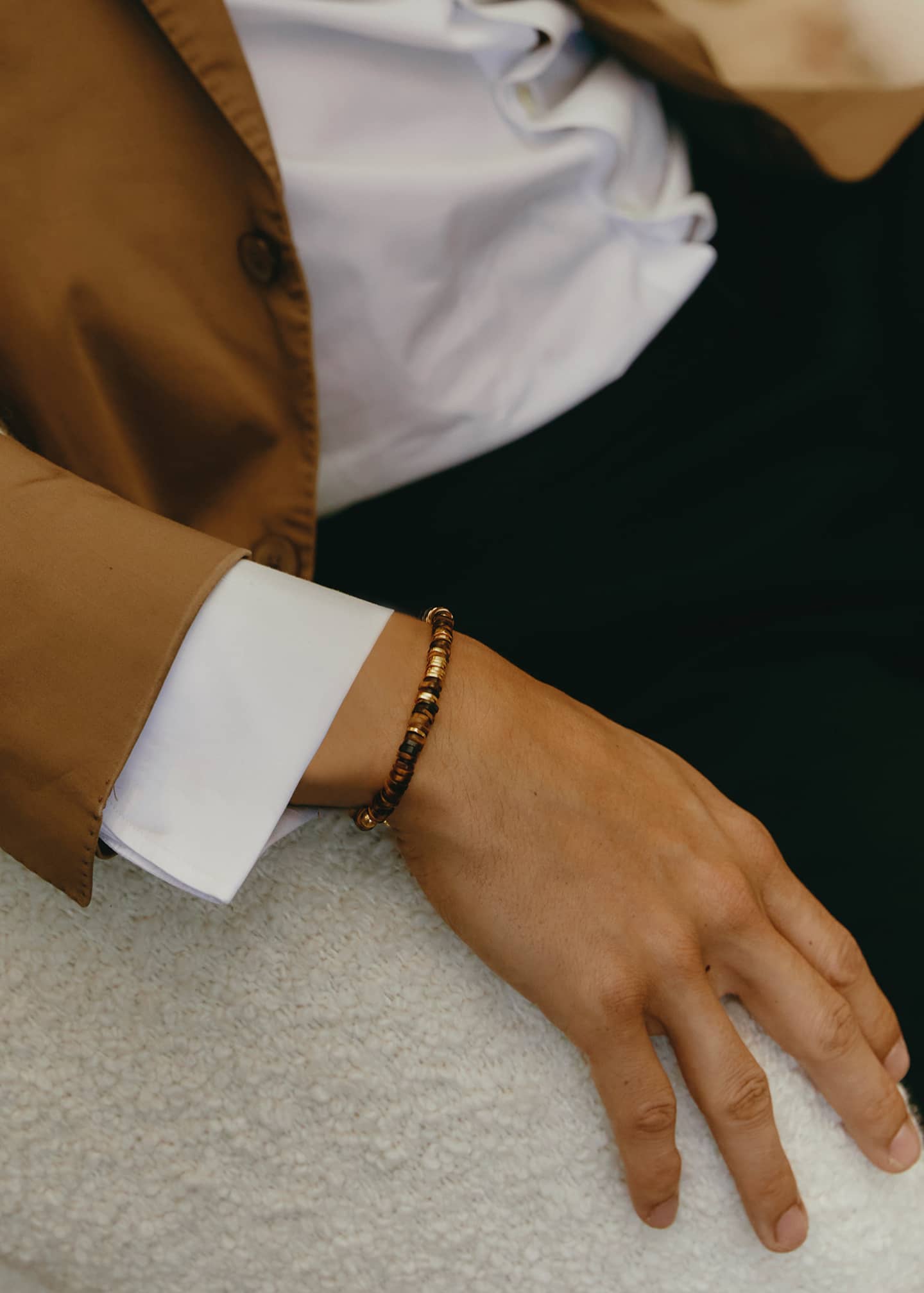 Tateossian Men's 18k Gold-Plated Tiger's Eye Constellation Beaded ...