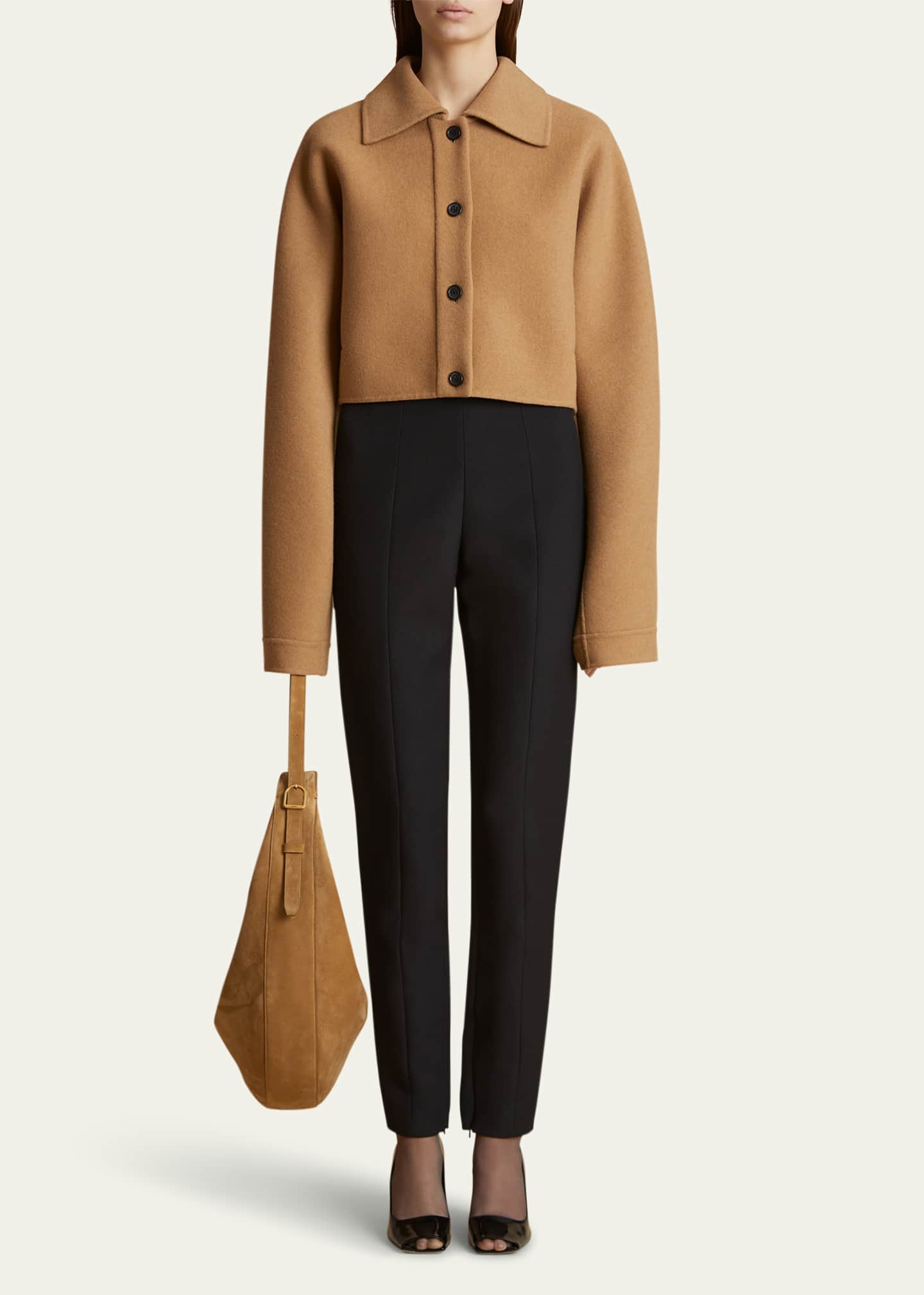 Khaite Sue Cropped Double-FacedWool Jacket - Bergdorf Goodman