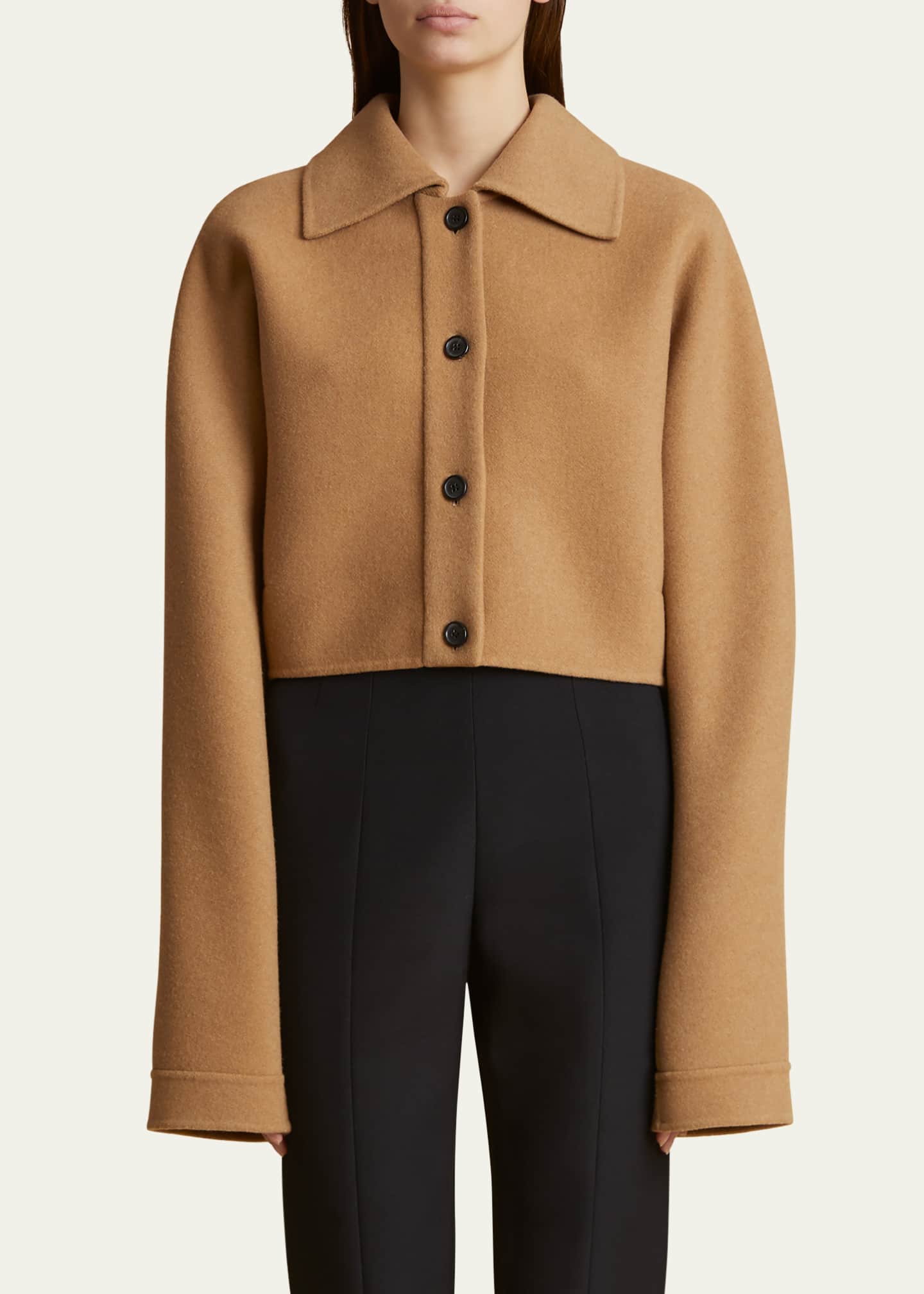 Khaite Sue Cropped Double-FacedWool Jacket - Bergdorf Goodman