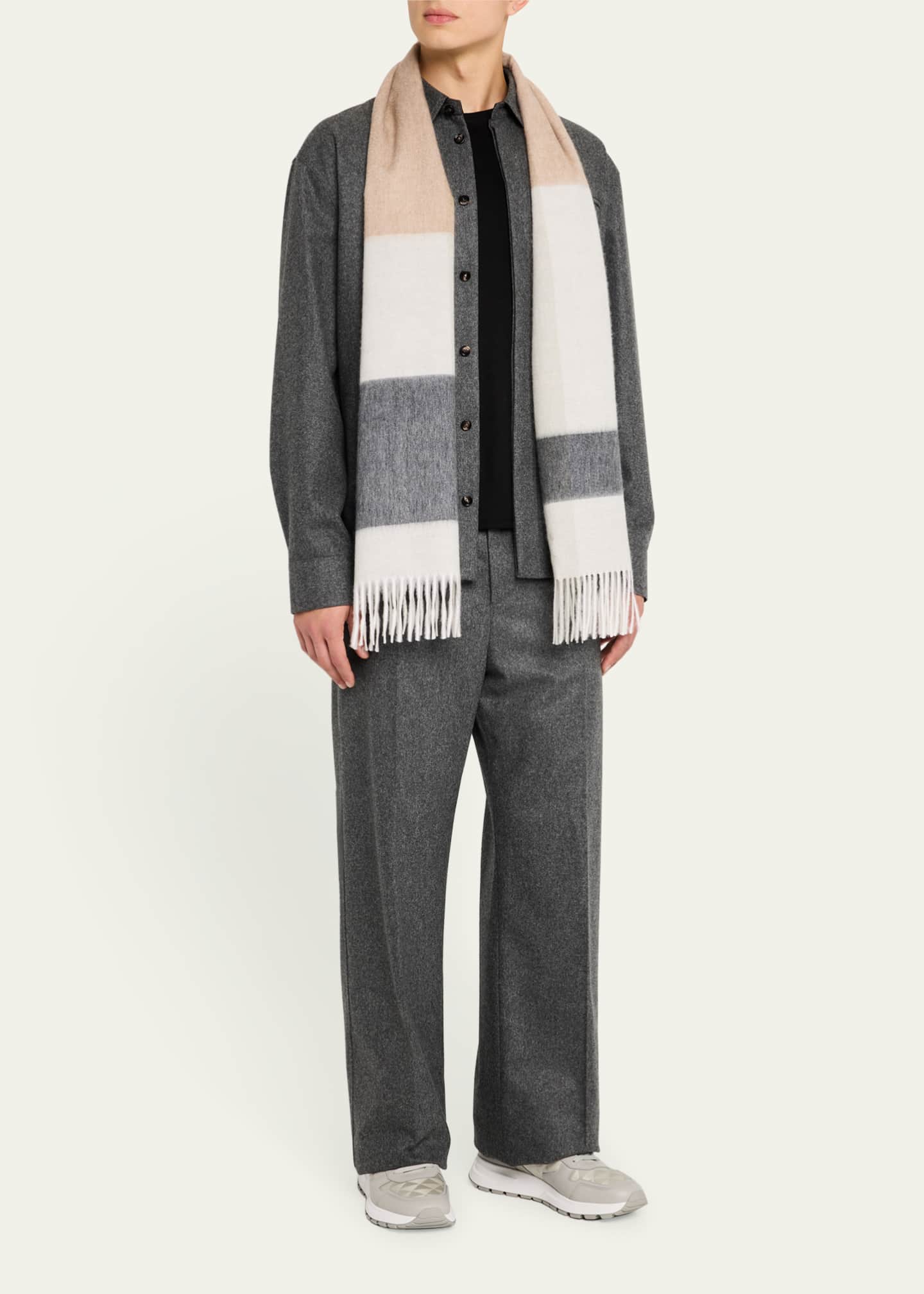Begg x Co Men's Arran Cashmere Color Block Scarf - Bergdorf Goodman