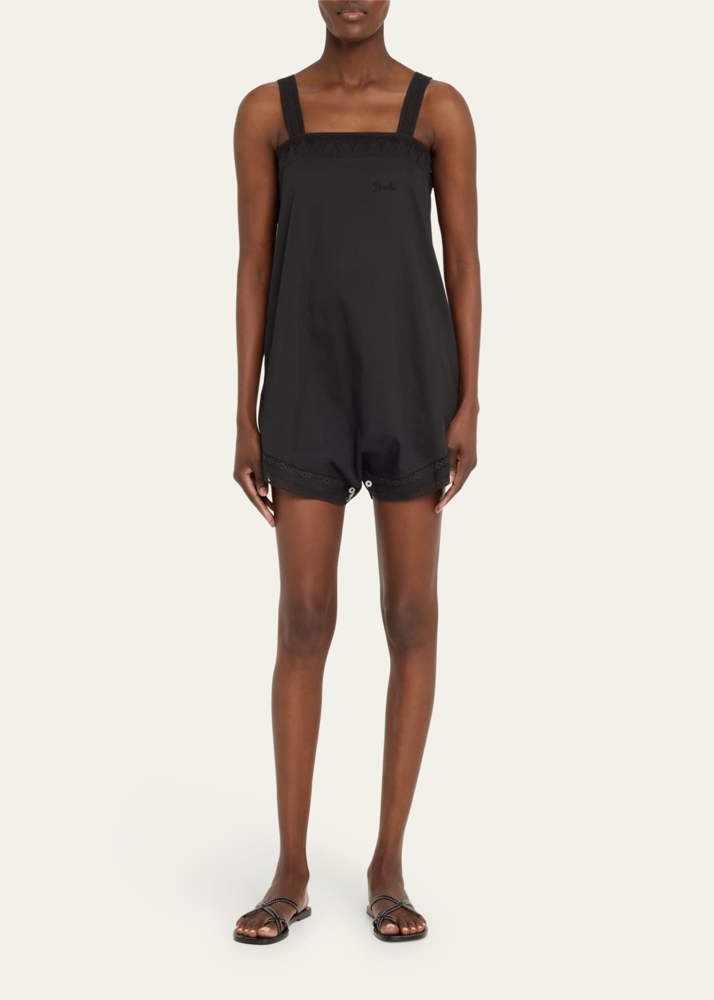 Bode Convertible Lace-Trim Teddy - Bergdorf Goodman