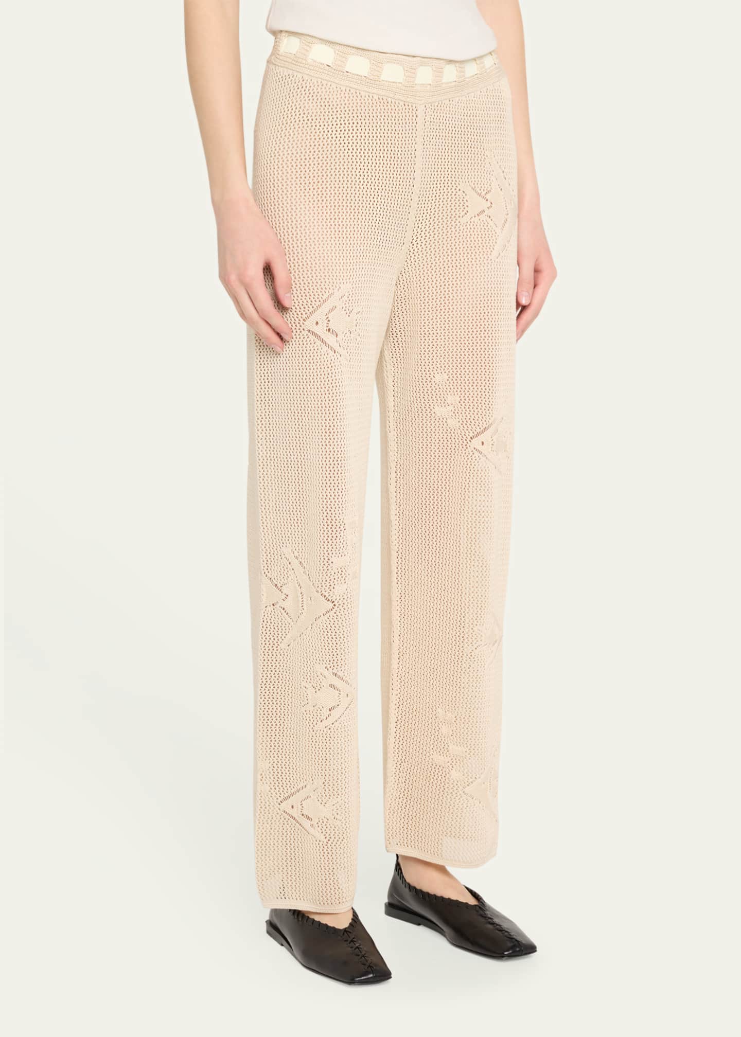Bode Angel Fish Knit Lace Joggers - Bergdorf Goodman
