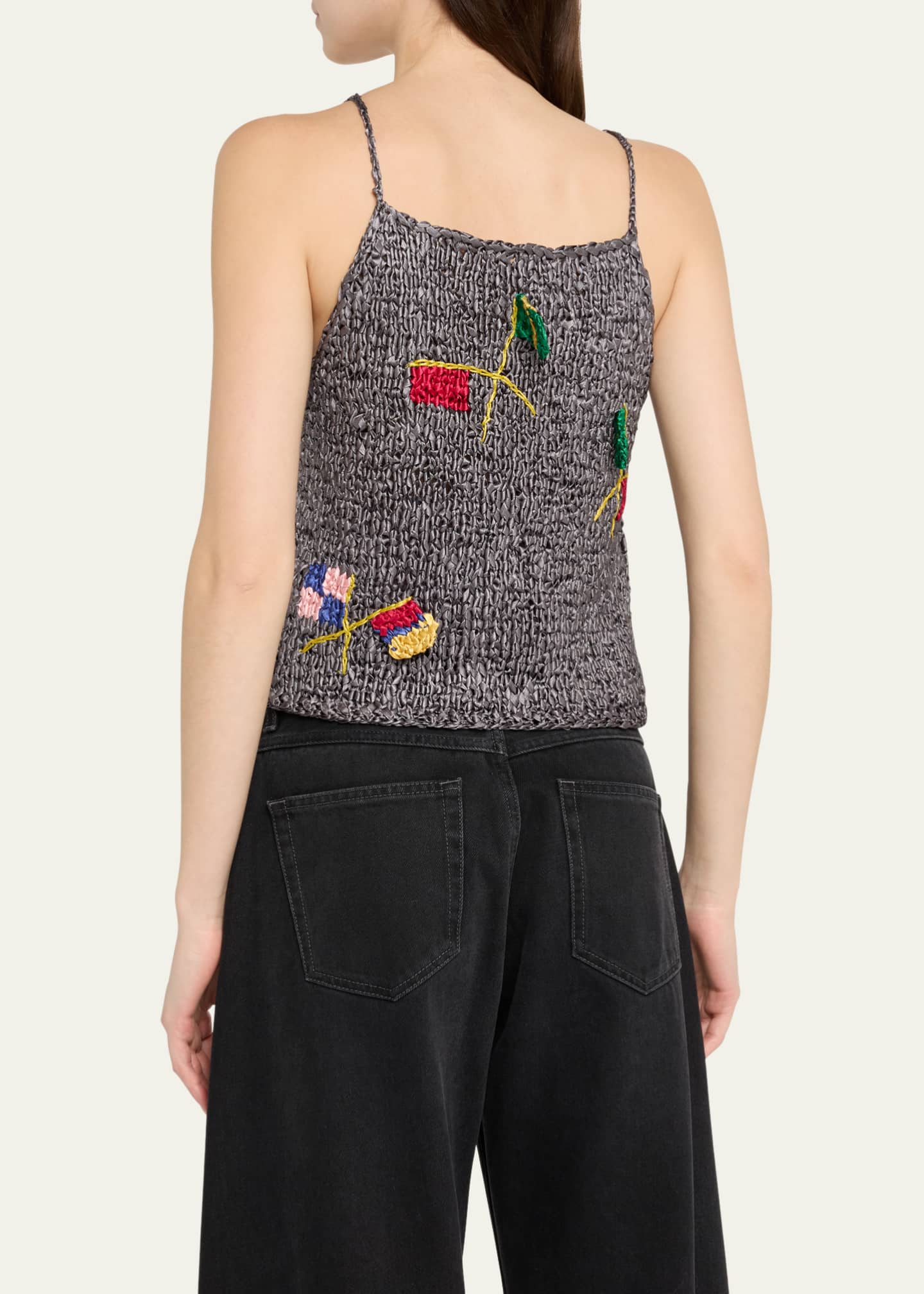 Bode Promenade Raised Flag Crochet Tank Top - Bergdorf Goodman