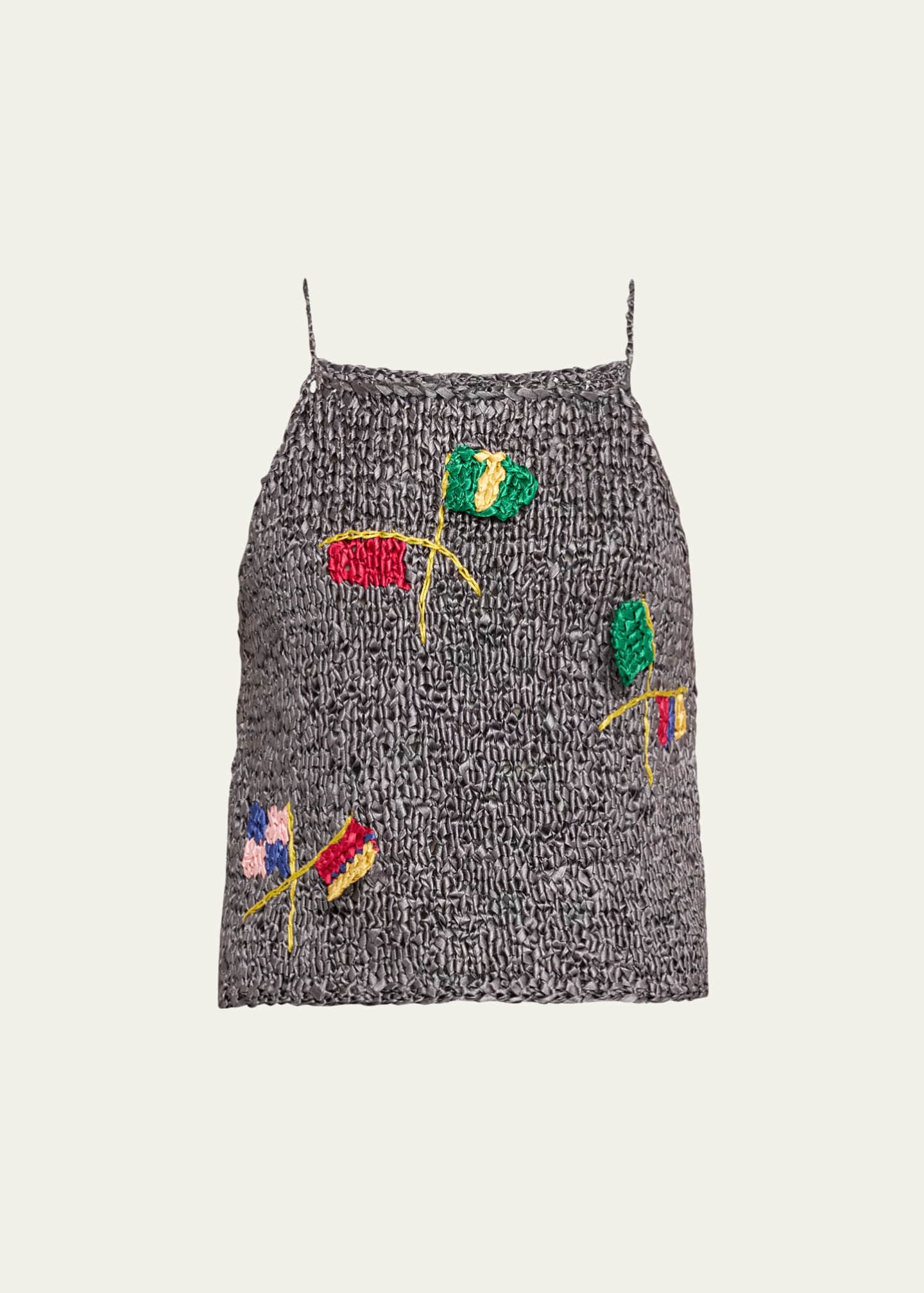 Bode Promenade Raised Flag Crochet Tank Top - Bergdorf Goodman