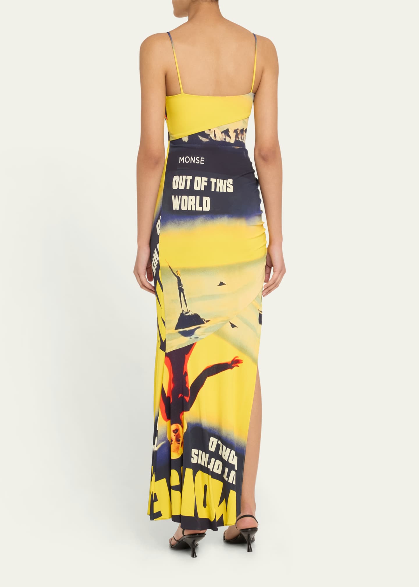 Monse Draped Monse Lady Print Asymmetric Dress - Bergdorf Goodman