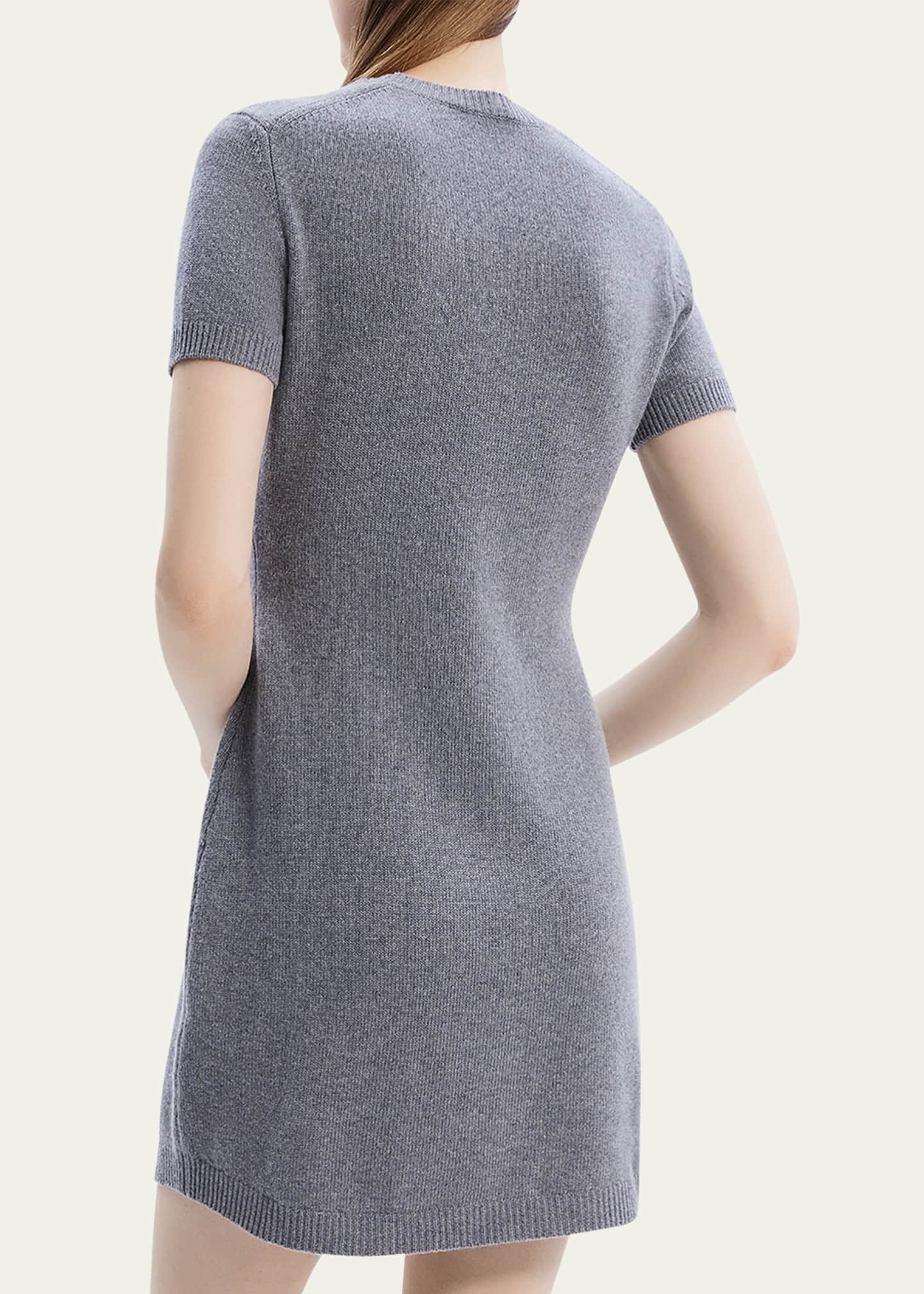 Theory Crewneck Felted Wool-Cashmere Mini Sweater Dress - Bergdorf Goodman