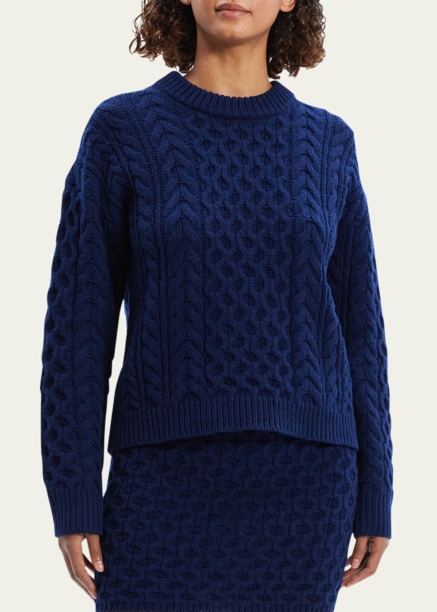 Theory Cable-Knit Aran Wool-Cashmere Sweater - Bergdorf Goodman