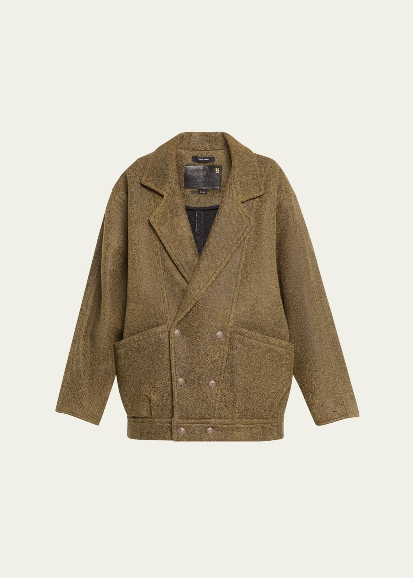 R13 Double-Breasted Coated Wool Jacket - Bergdorf Goodman