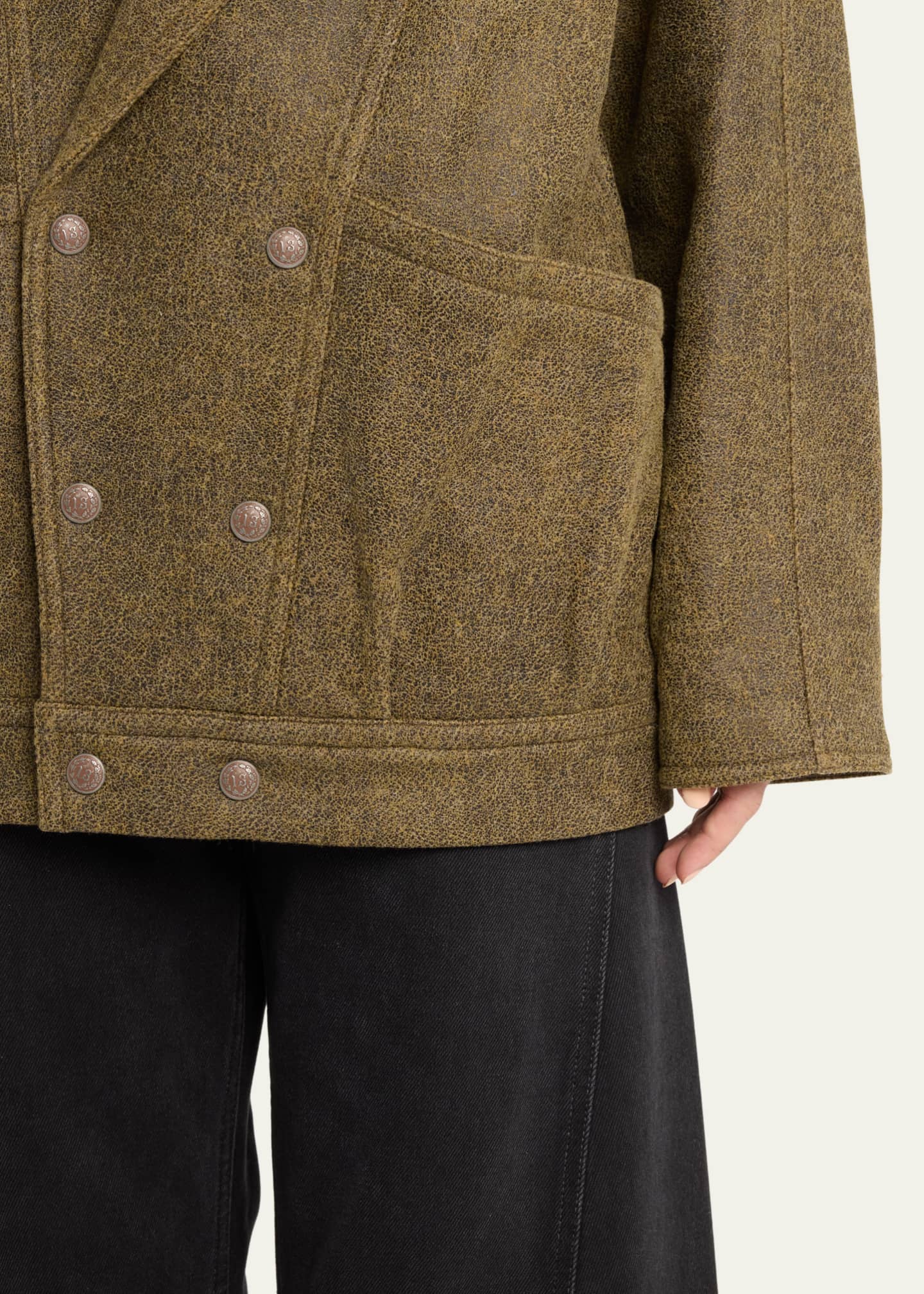 R13 Double-Breasted Coated Wool Jacket - Bergdorf Goodman