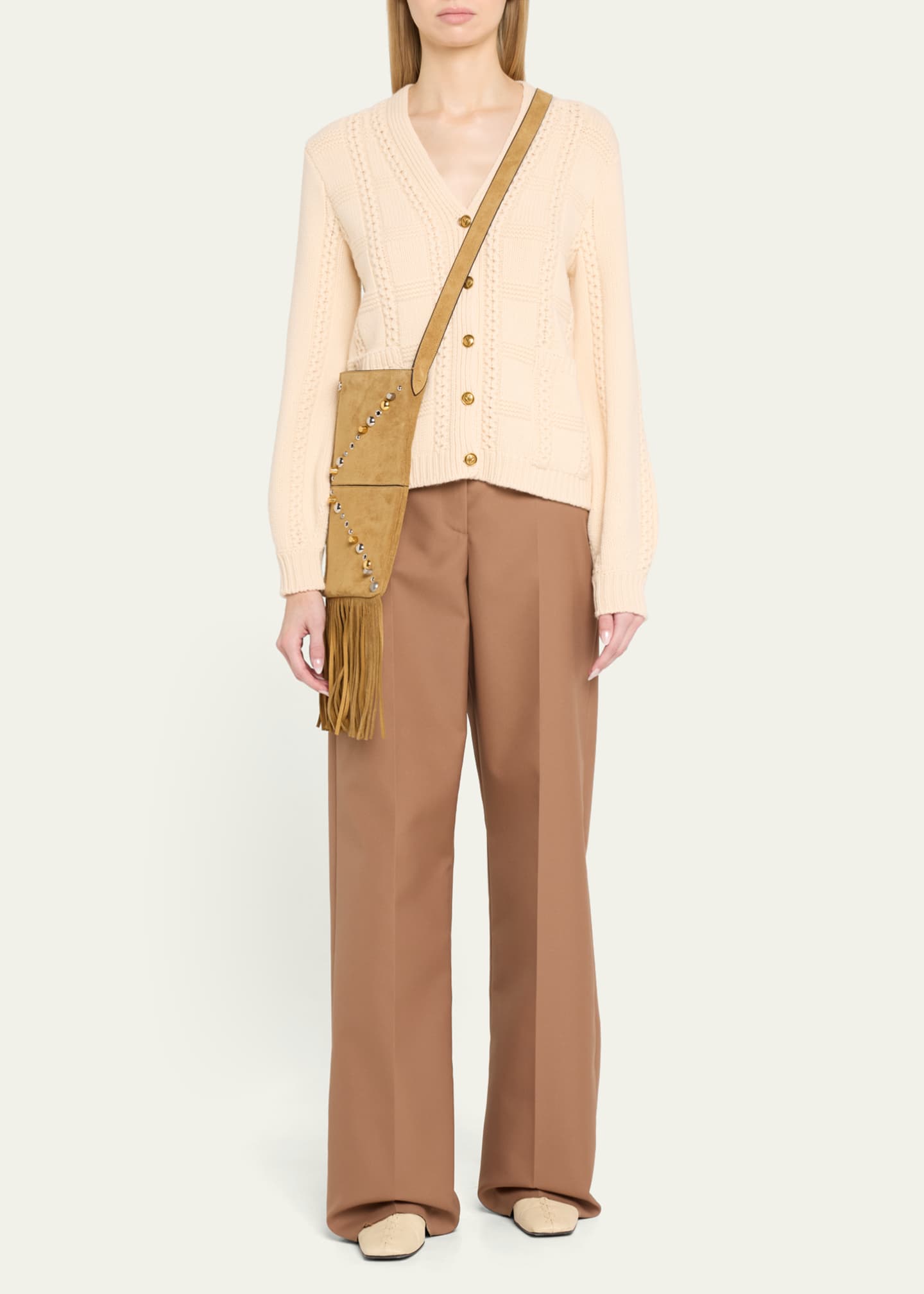Valentino Garavani Nellcote Fringe Stud Suede Crossbody Bag - Bergdorf ...