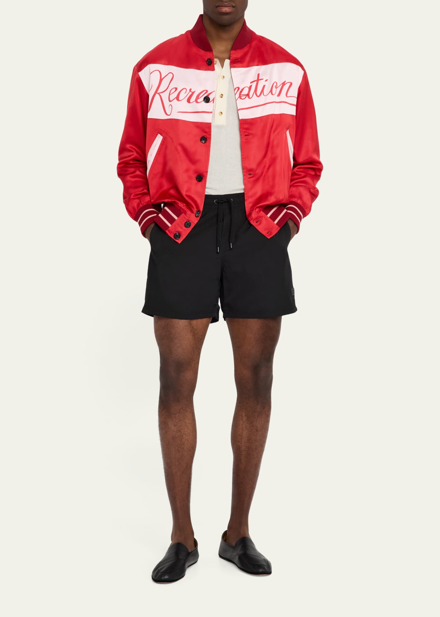 Bode Men's Satin Recreation Postcard Rally Jacket - Bergdorf Goodman