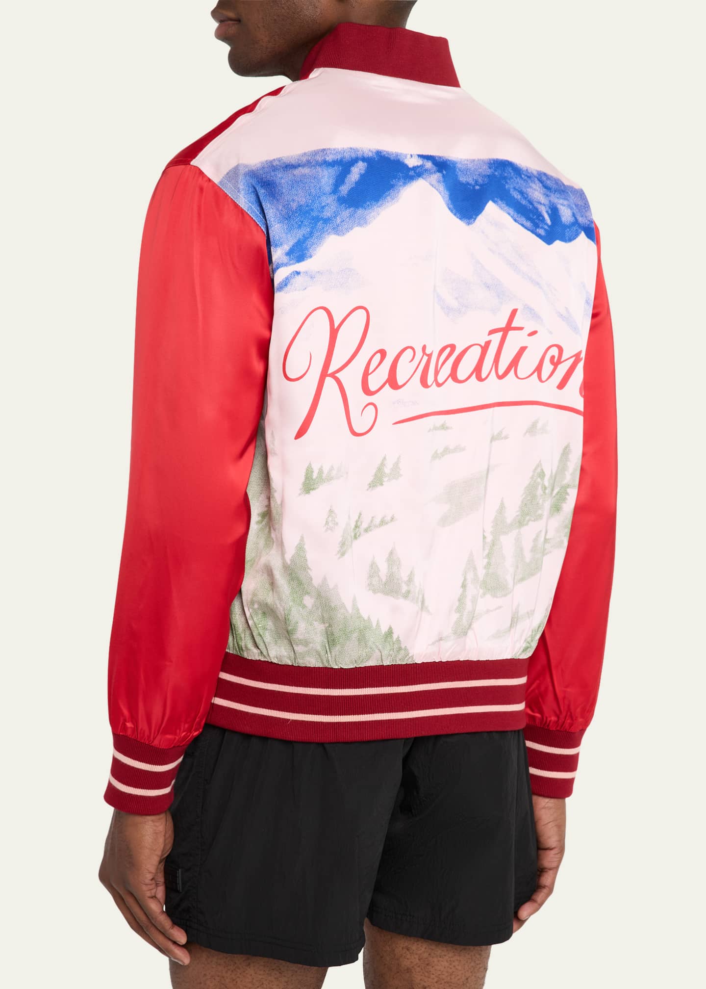 Bode Men's Satin Recreation Postcard Rally Jacket - Bergdorf Goodman