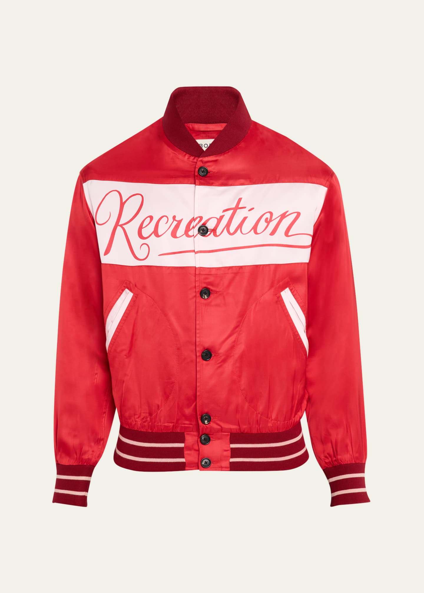 Bode Men's Satin Recreation Postcard Rally Jacket - Bergdorf Goodman