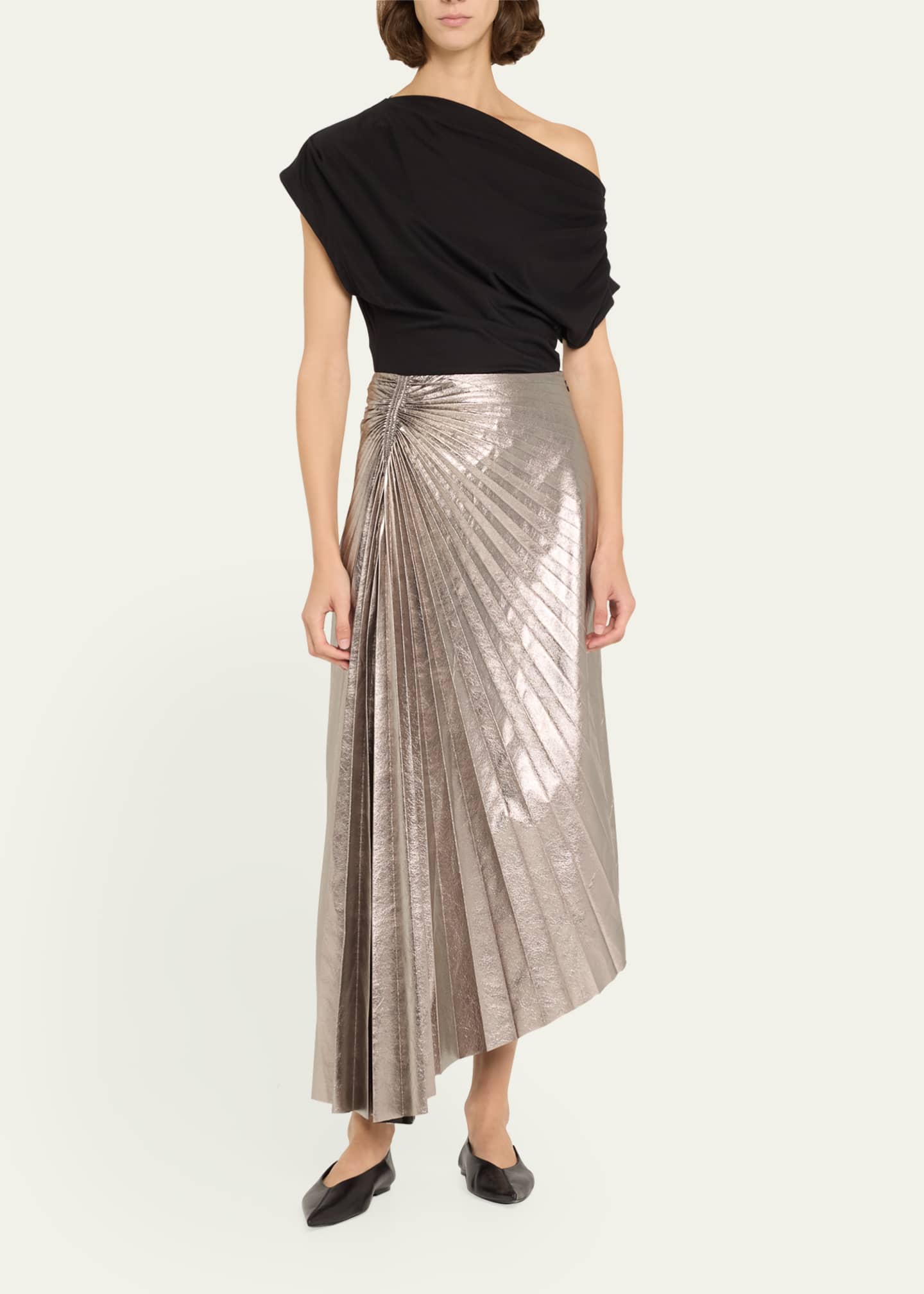 A.L.C. Tracy Metallic Vegan Leather Skirt - Bergdorf Goodman