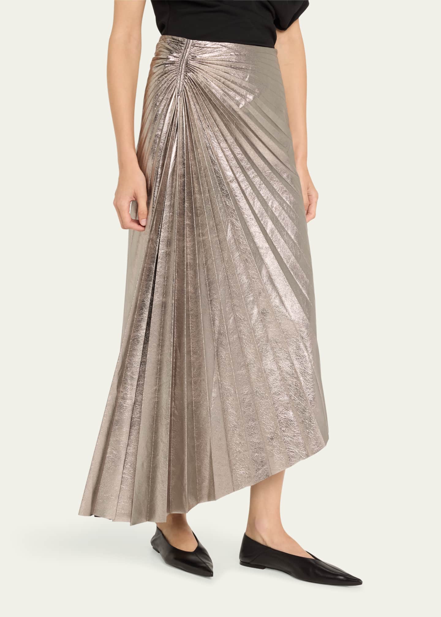 A.L.C. Tracy Metallic Vegan Leather Skirt - Bergdorf Goodman