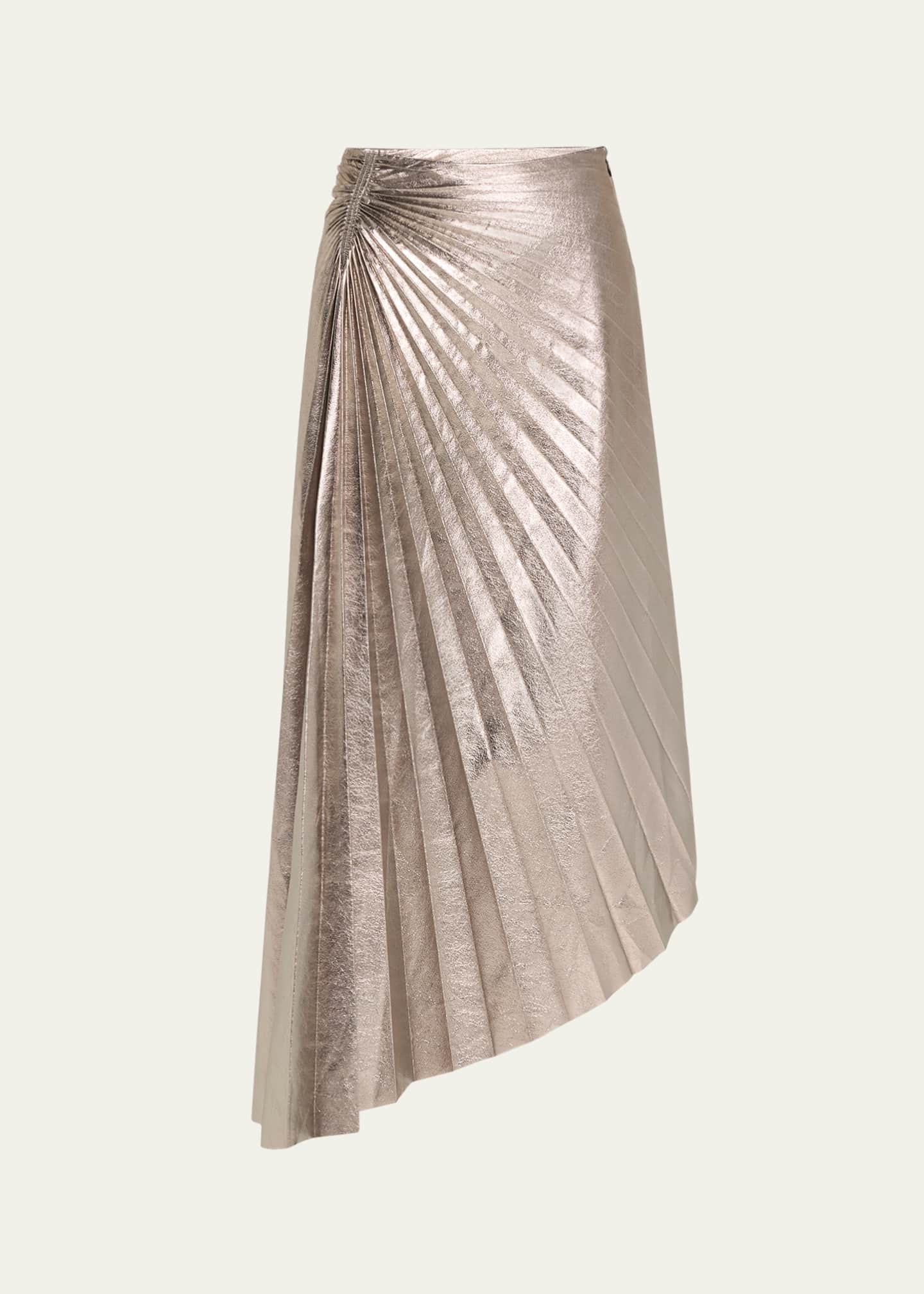 A.L.C. Tracy Metallic Vegan Leather Skirt - Bergdorf Goodman