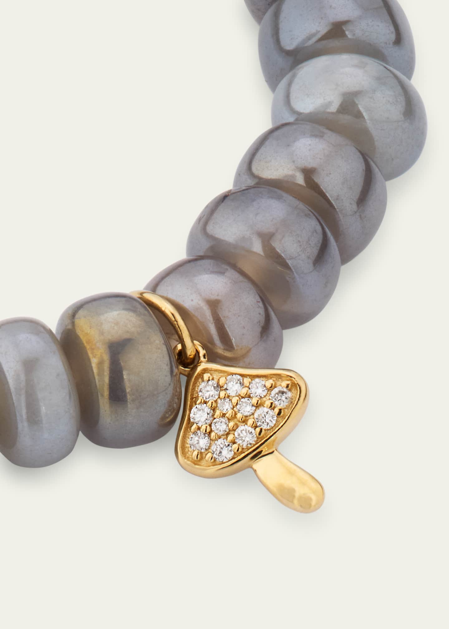 Sydney Evan Mystic Grey Moonstone and Diamond Mushroom Charm Bracelet ...