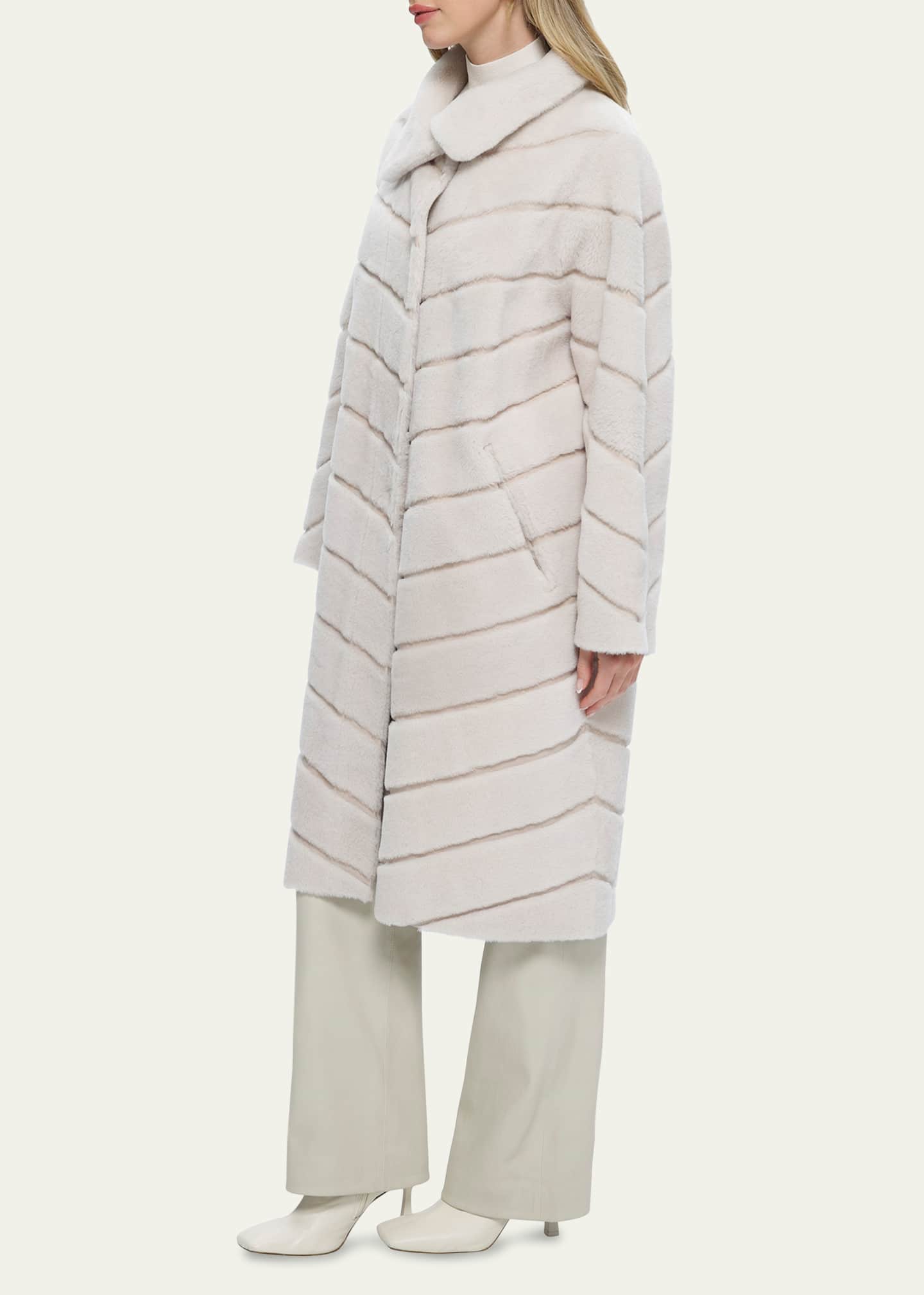 Gorski Reversible Merino Shearling Lamb Chevron Coat - Bergdorf Goodman