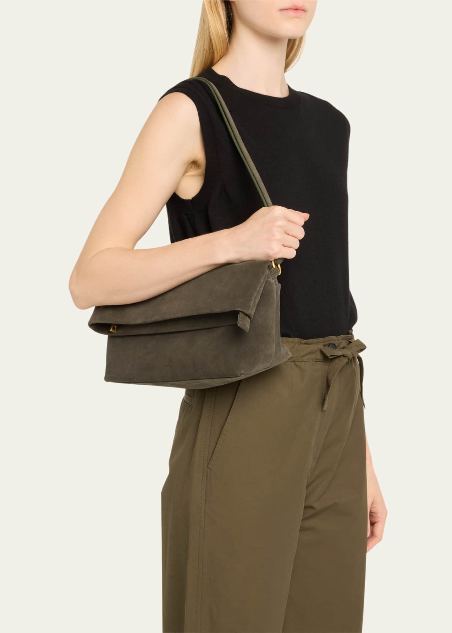 SIMKHAI Phoenix Fold-Over Flap Suede Tote Bag - Bergdorf Goodman