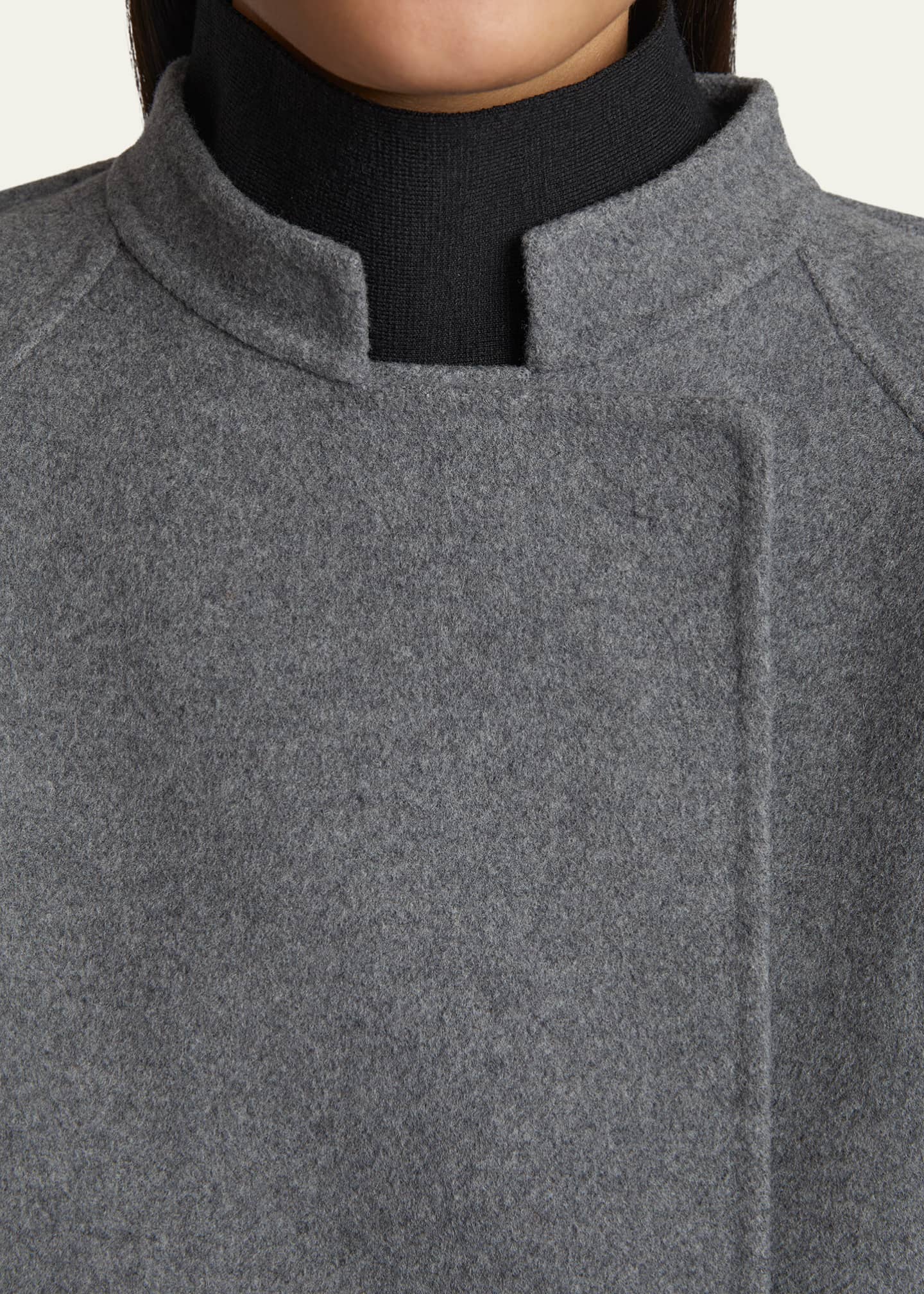 Khaite Rotha Curved-Sleeve Wool Crop Jacket - Bergdorf Goodman