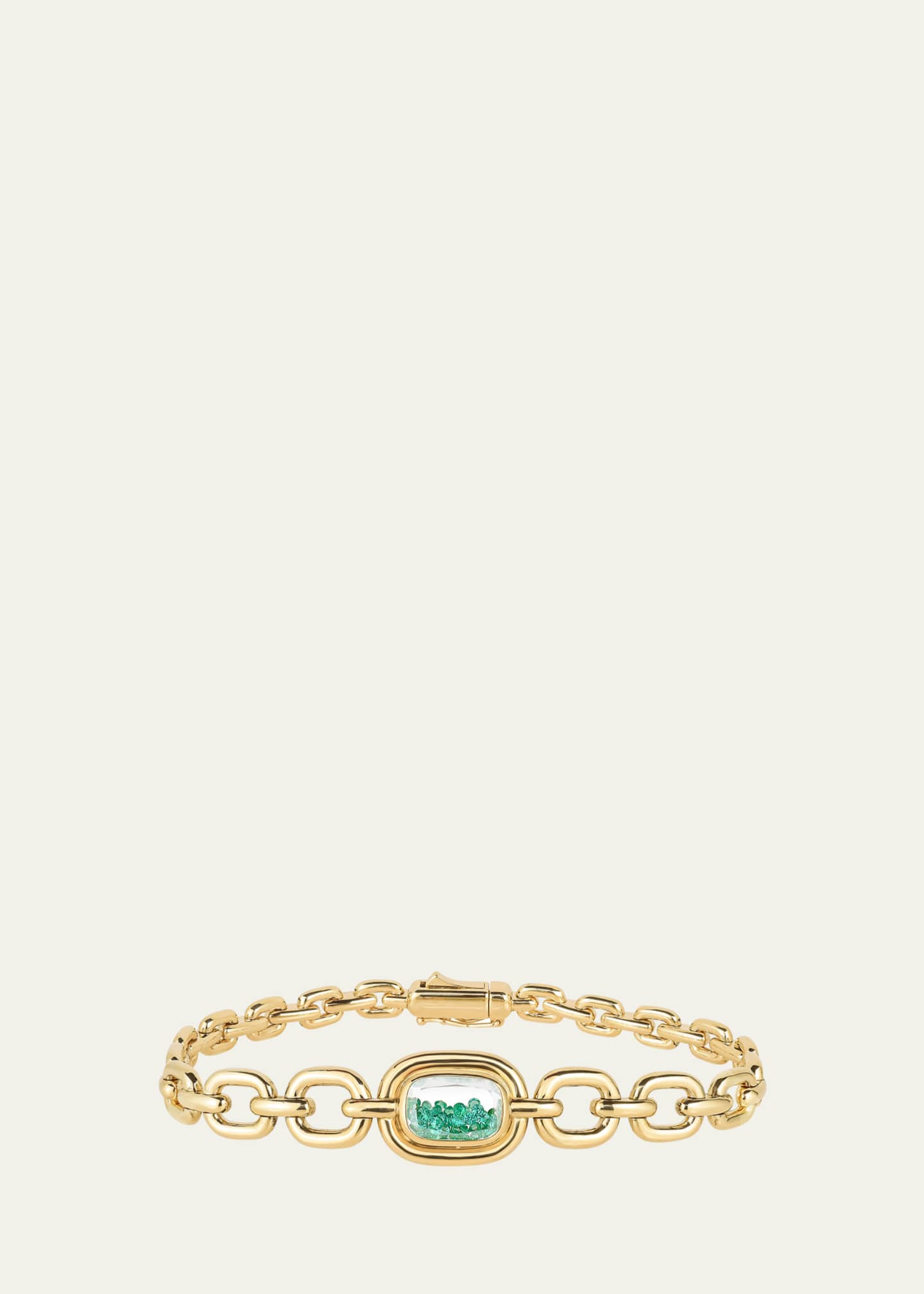 Moritz Glik 18K Yellow Gold Emerald Elo Kaleidoscope Shaker Chain ...