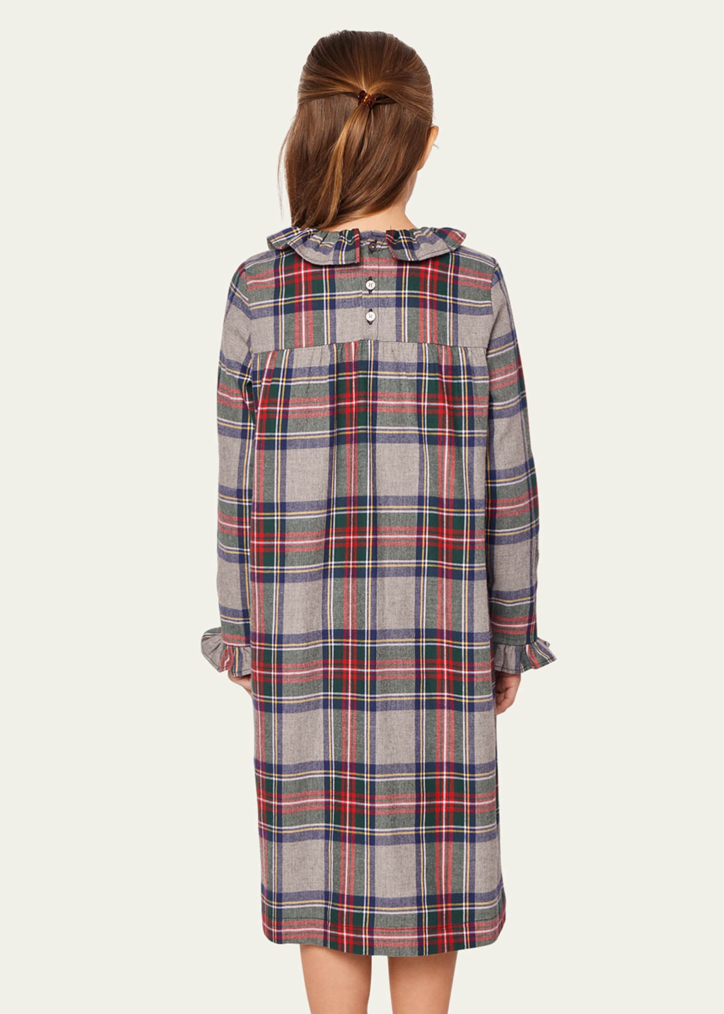 Petite Plume Girl's Scarlett Westminster Tartan-Print Nightgown, Size ...
