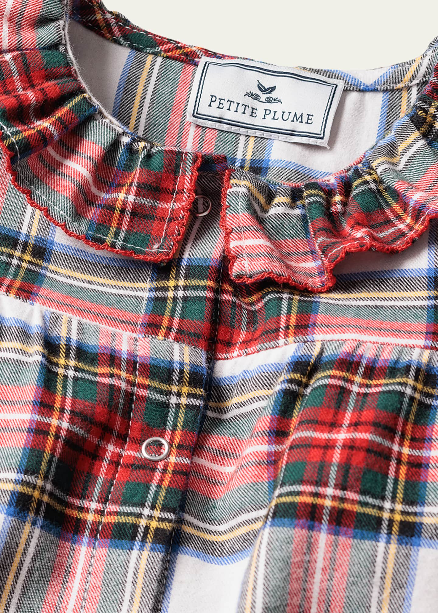 Petite Plume Girl's Madeline Balmoral Tartan Coverall, Size Newborn-24M ...