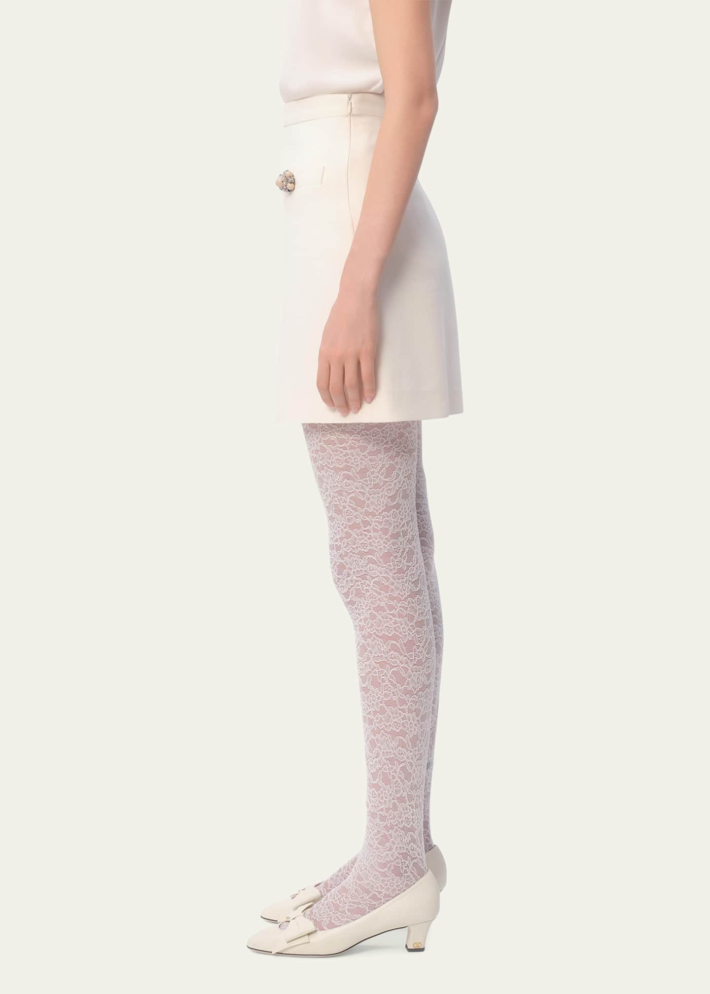 Valentino Garavani Brooch Wool Mini Skirt - Bergdorf Goodman
