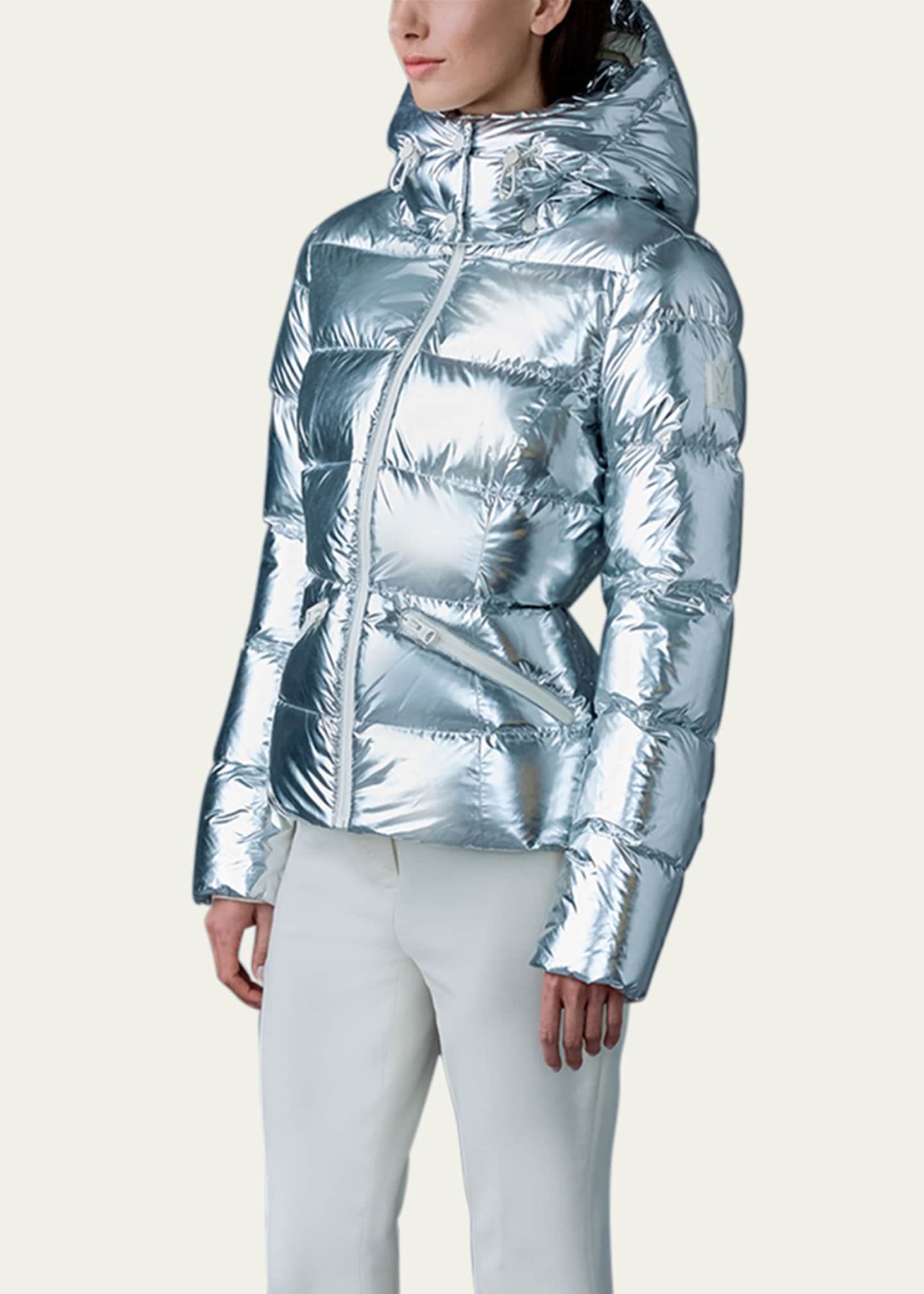 Mackage Madalyn Metallic Down Puffer Jacket with Hood - Bergdorf Goodman