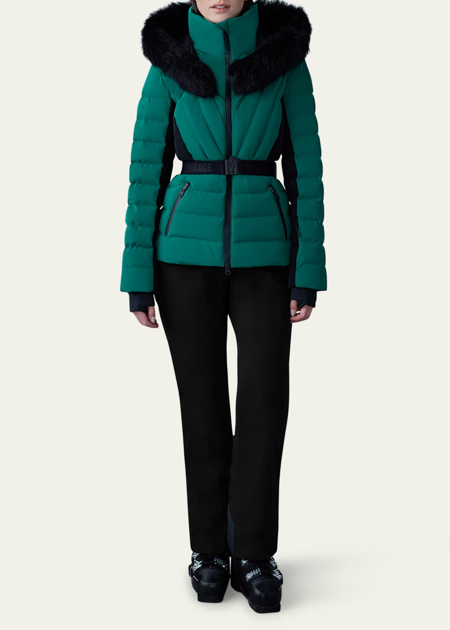 Mackage Elita Down Ski Jacket with Removable Shearling Trim - Bergdorf ...